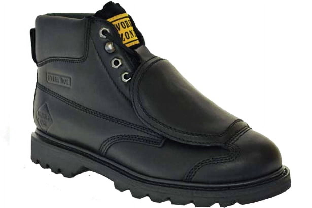 WORK ZONE Men's 6" Steel Toe External Metatarsal Guard Work Boot Black ...