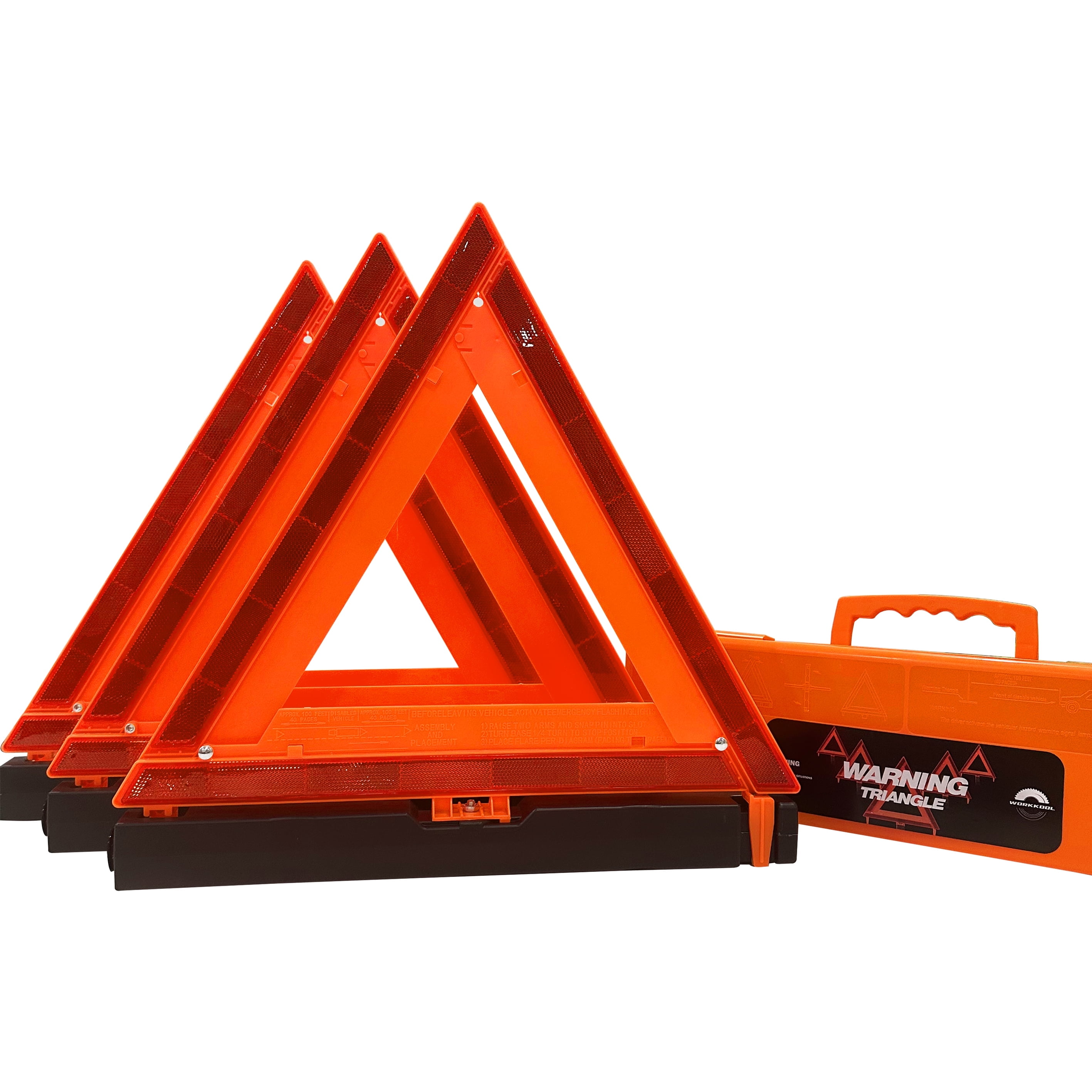 WORKKOOL Safety Triangles DOT Approved Emergency Reflector with Carry ...