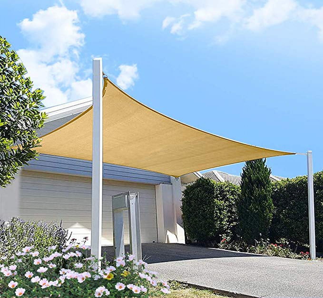 WORKPOINT Sun Shade Sail UV Block Canopy for Patio Backyard Lawn Garden ...