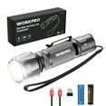 WORKPRO 1200 Lumens Rechargeable Tactical Flashlight, EDC Mini Pocket ...