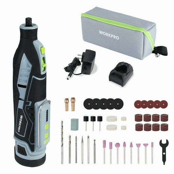 WORKPRO 12V Cordless Rotary Tool Kit Engraver Sander Polisher 5 ...