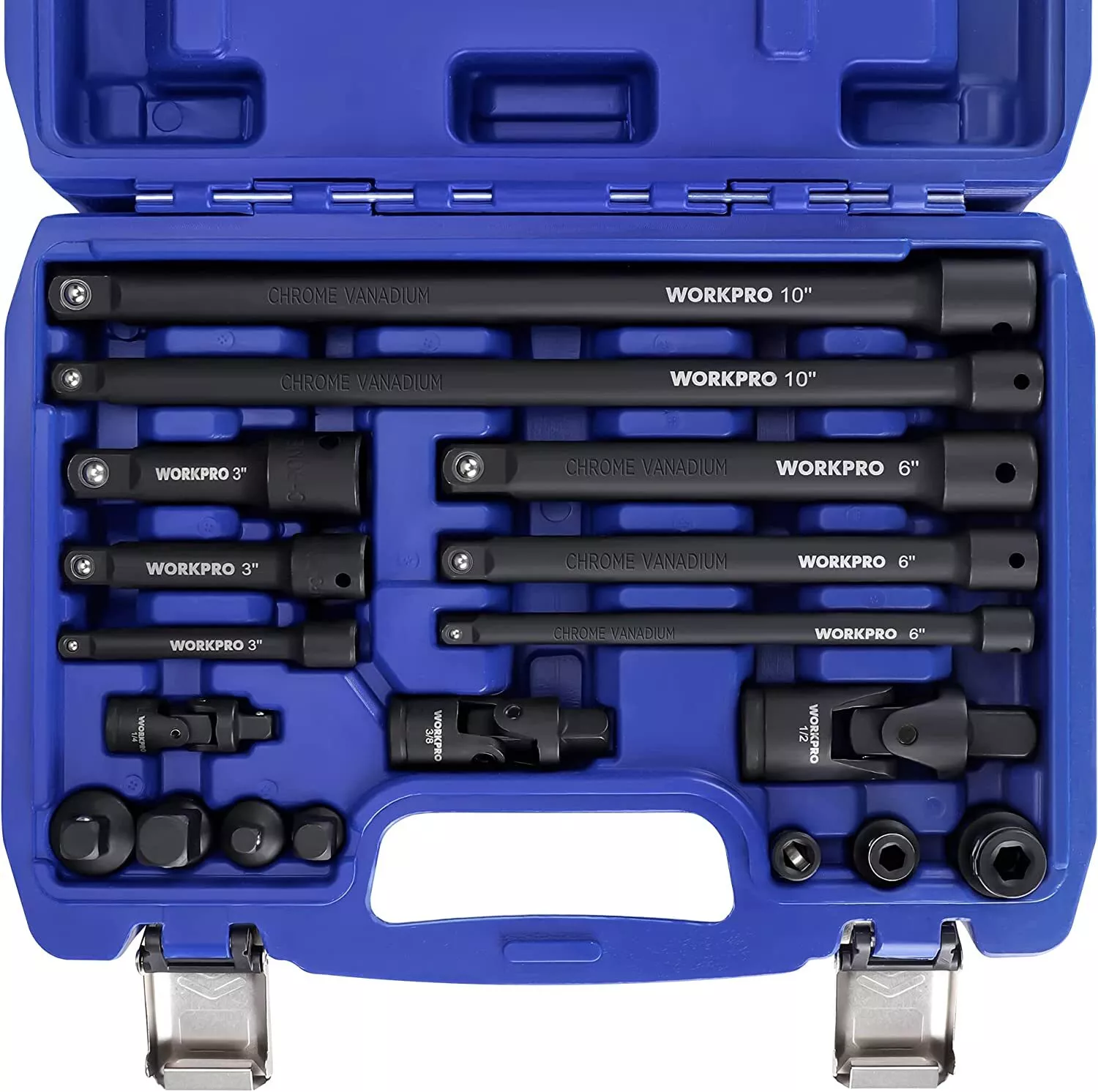 WORKPRO 18-PCS Drive Tool Accessory Set 1/4"&3/8"&1/2" Socket Adapter Extensions - Walmart.com
