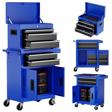 Seizeen 2-IN-1 Metal Tool Box, 8-Drawer, Mobile & Portable Tool Chest ...