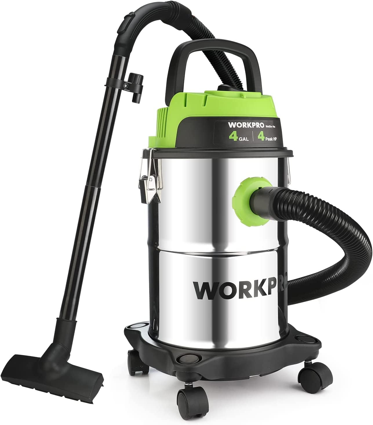 Brandclub - WORKPRO 4 Gallon Wet/Dry Vacuum, 4 Peak HP Shop Vac Cleaner ...