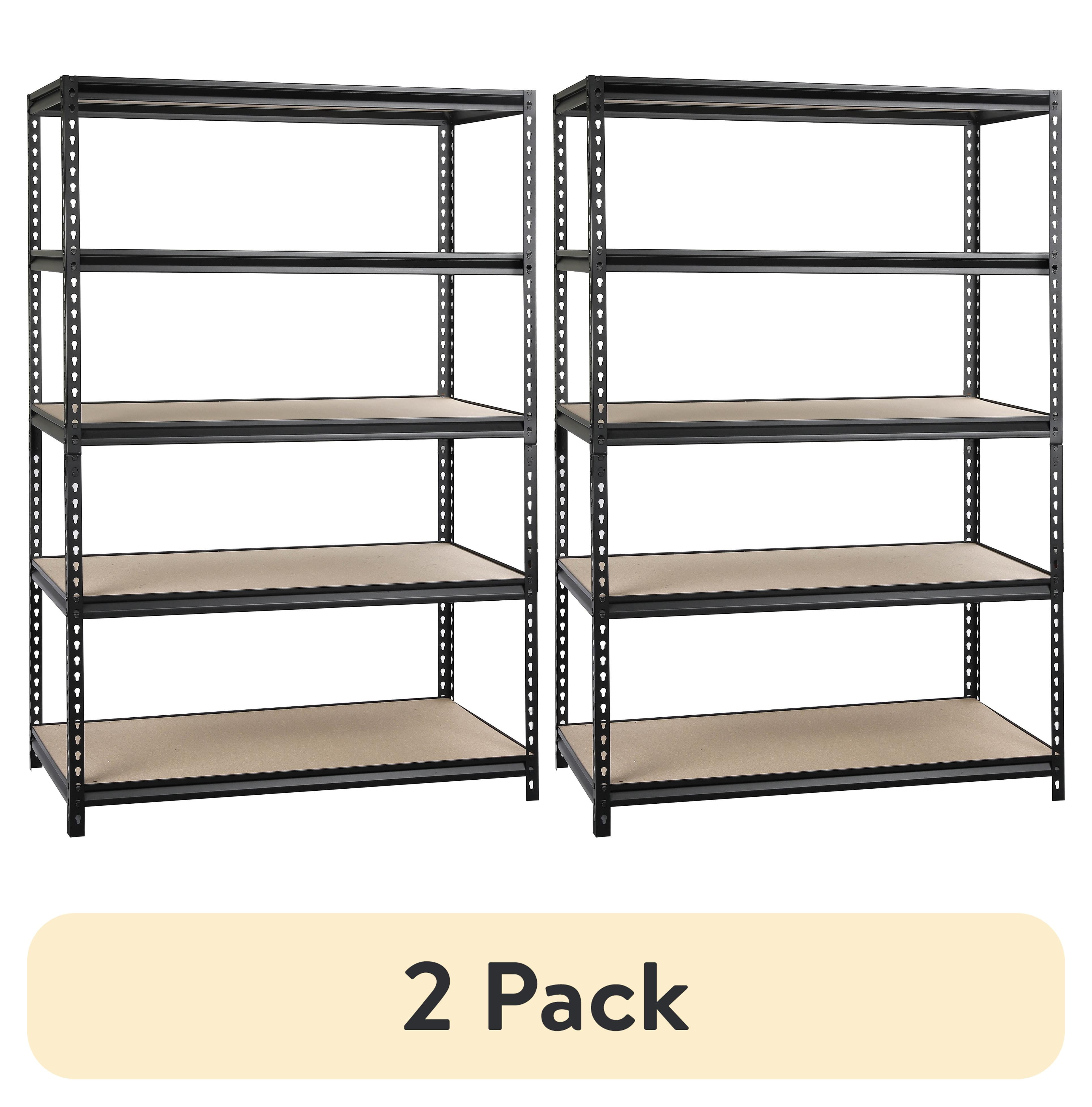 (2 pack) WORKPRO 48-Inch 5-Tier Freestanding Shelf with Particle Board ...