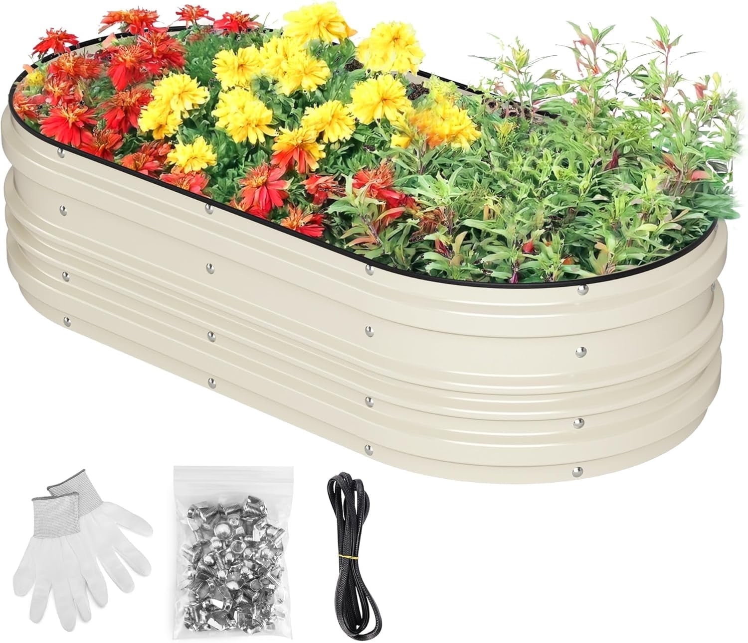 WORKPRO 4x2x1ft Galvanized Raised Garden Bed Set, Rust & Corrosion ...