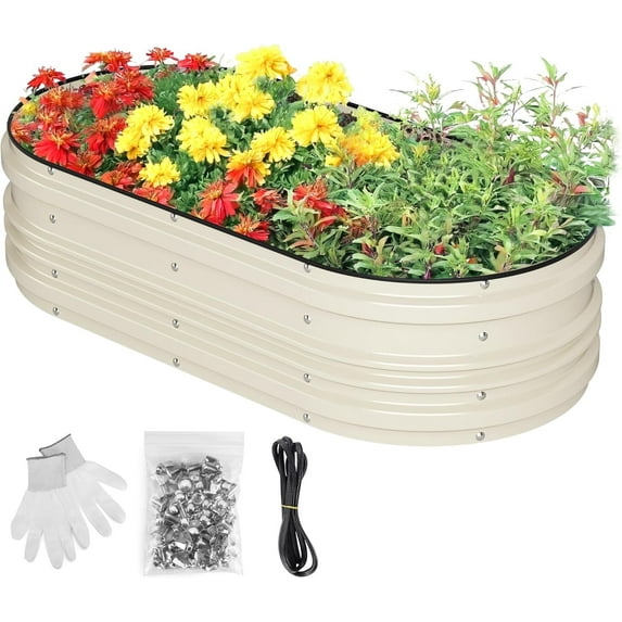 WORKPRO 4x2x1ft Galvanized Raised Garden Bed Set, Rust & Corrosion ...