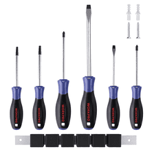 WORKPRO 6-Piece Pink Magnetic Screwdriver Set, Includes Slotted and ...