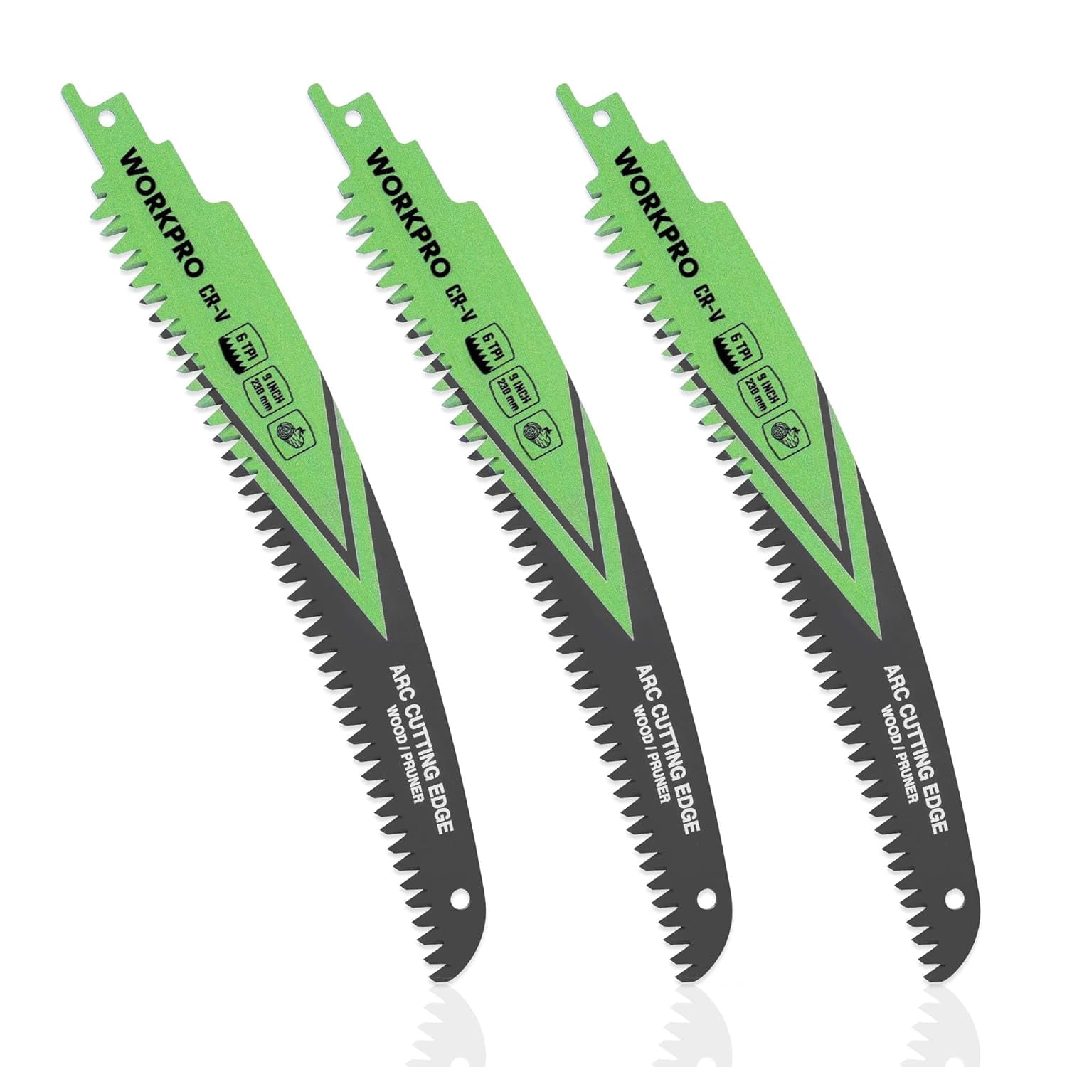 WORKPRO 9" Japanese Teeth Wood Pruning Reciprocating Saw Blades Set ...
