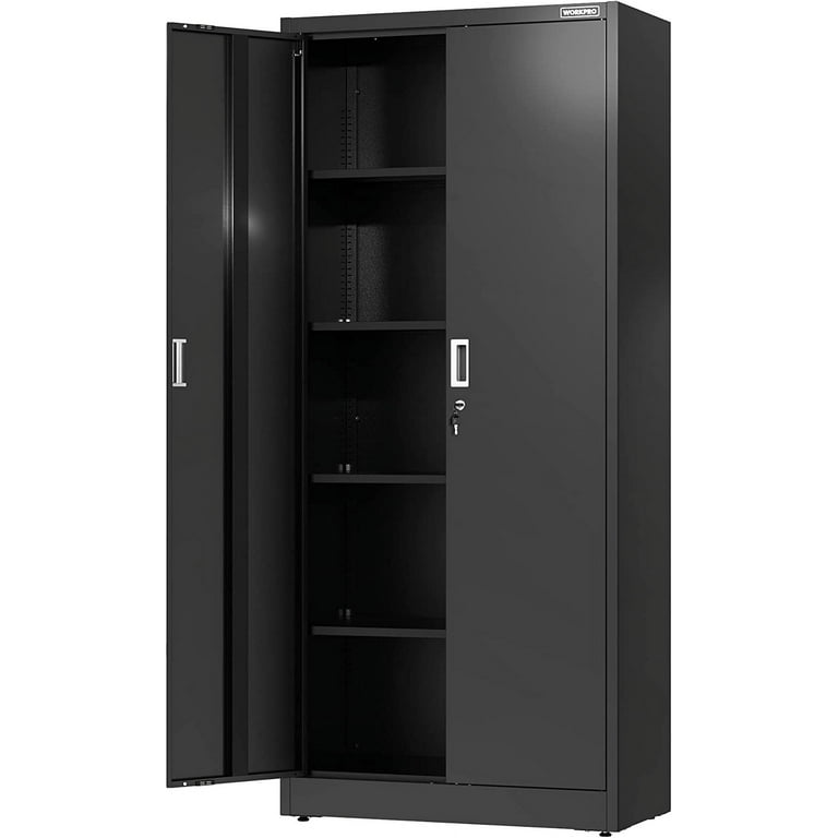 Tall Metal Storage Cabinet Hommoo Metal Storage Cabinet With Doors And