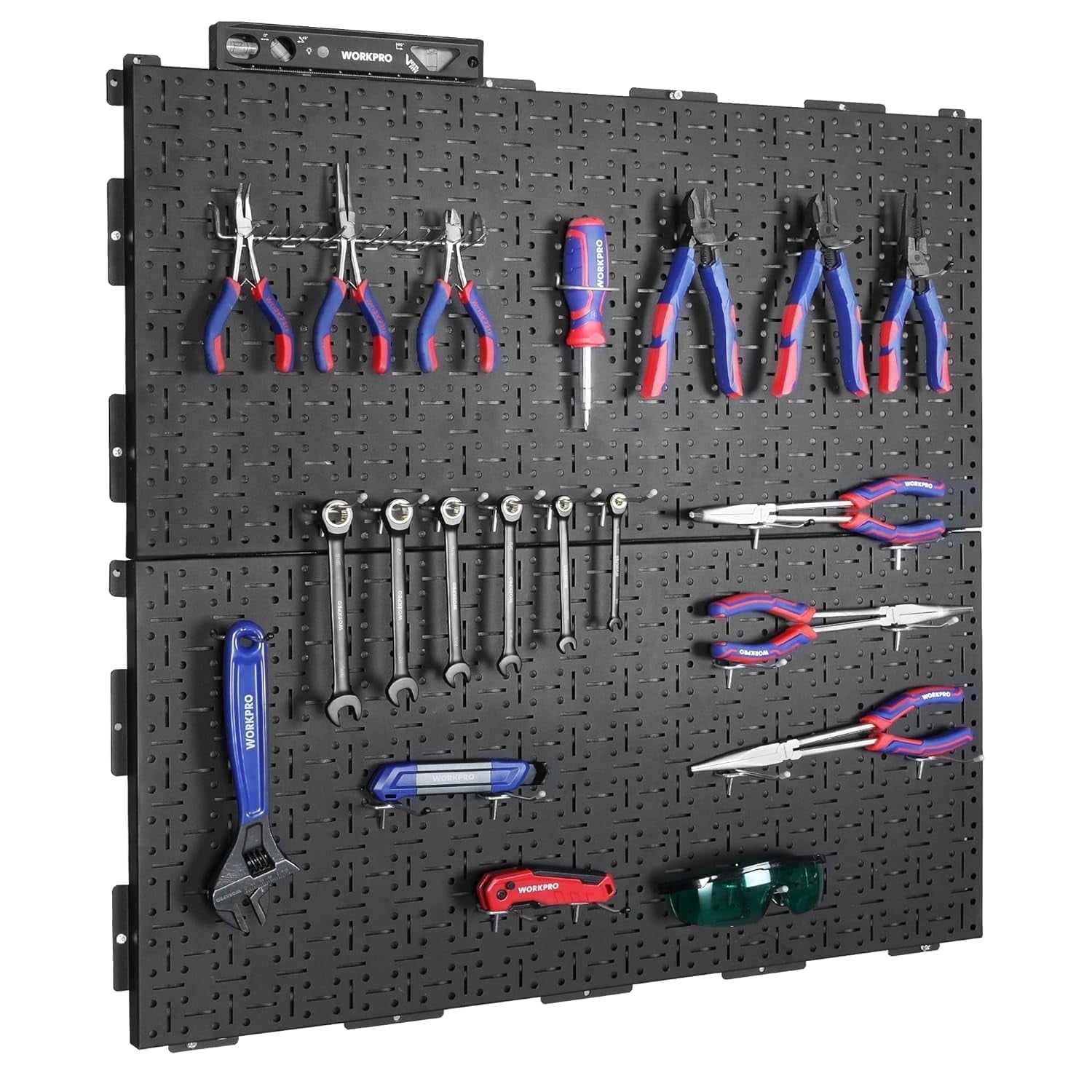 WORKPRO Metal Pegboard 16”x 32” Steel Panel with Round Holes & Vertical ...