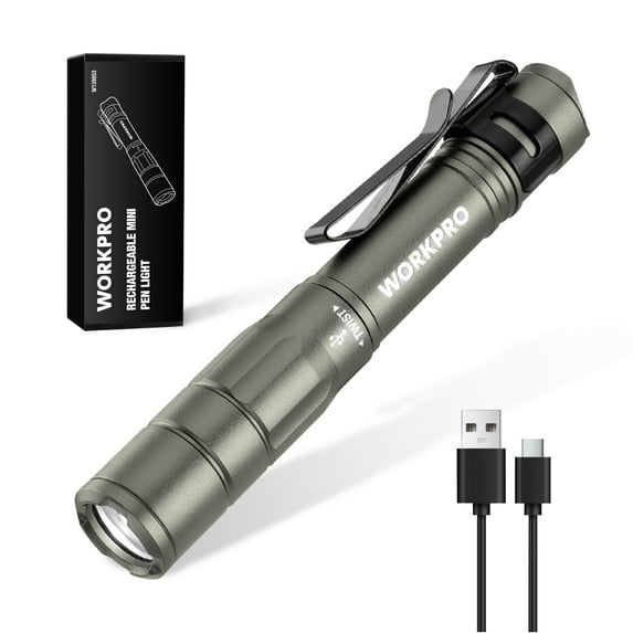 WORKPRO Mini Flashlight Pen Light, Rechargeable Pocket Penlight with ...