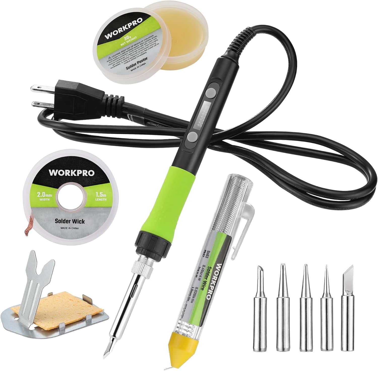 WORKPRO Soldering Iron Kit, 90W, Digital Display, 11-in-1 - Walmart.com