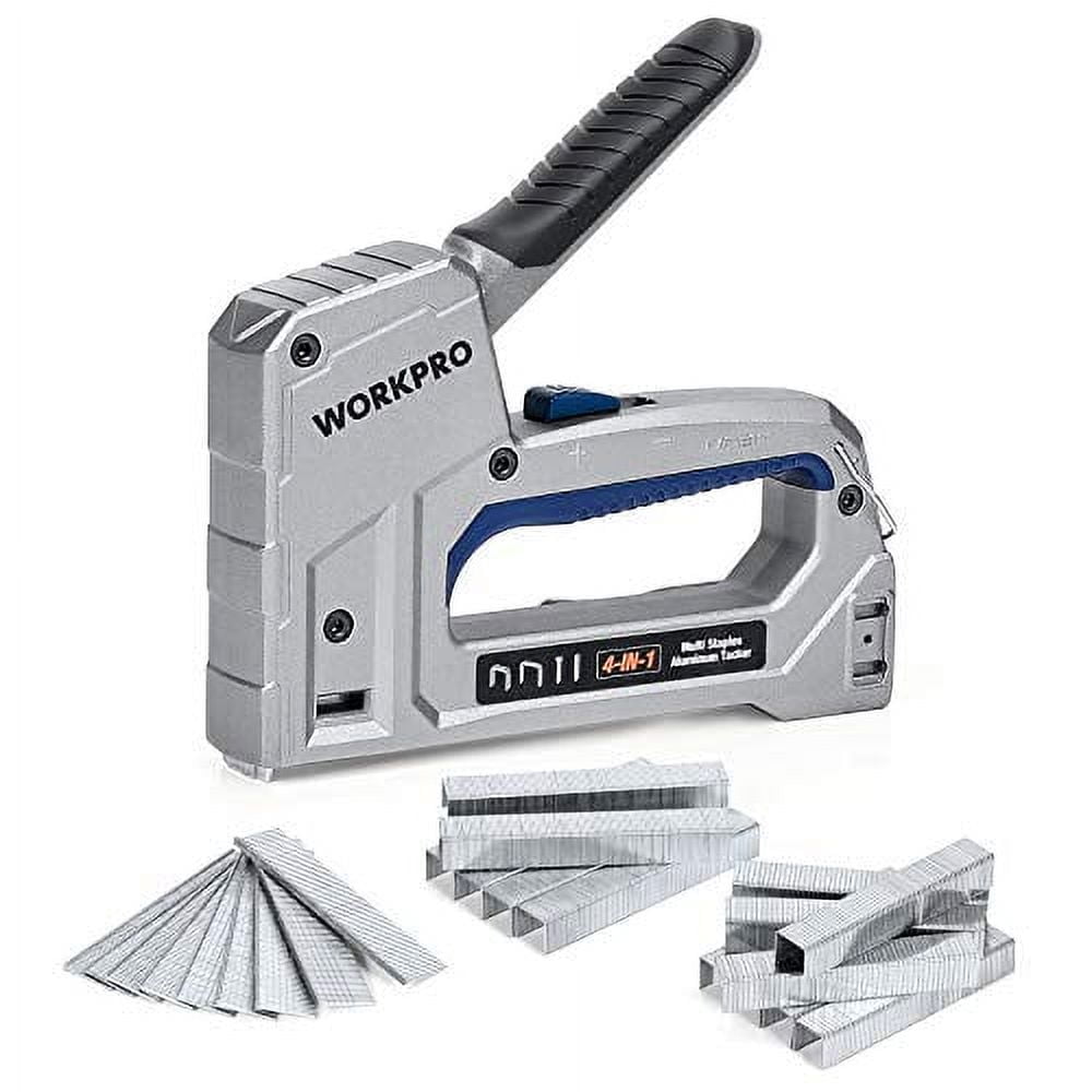 WORKPRO Staple Gun Heavy-Duty, 4-in-1 Aluminum Alloy staple gun for ...