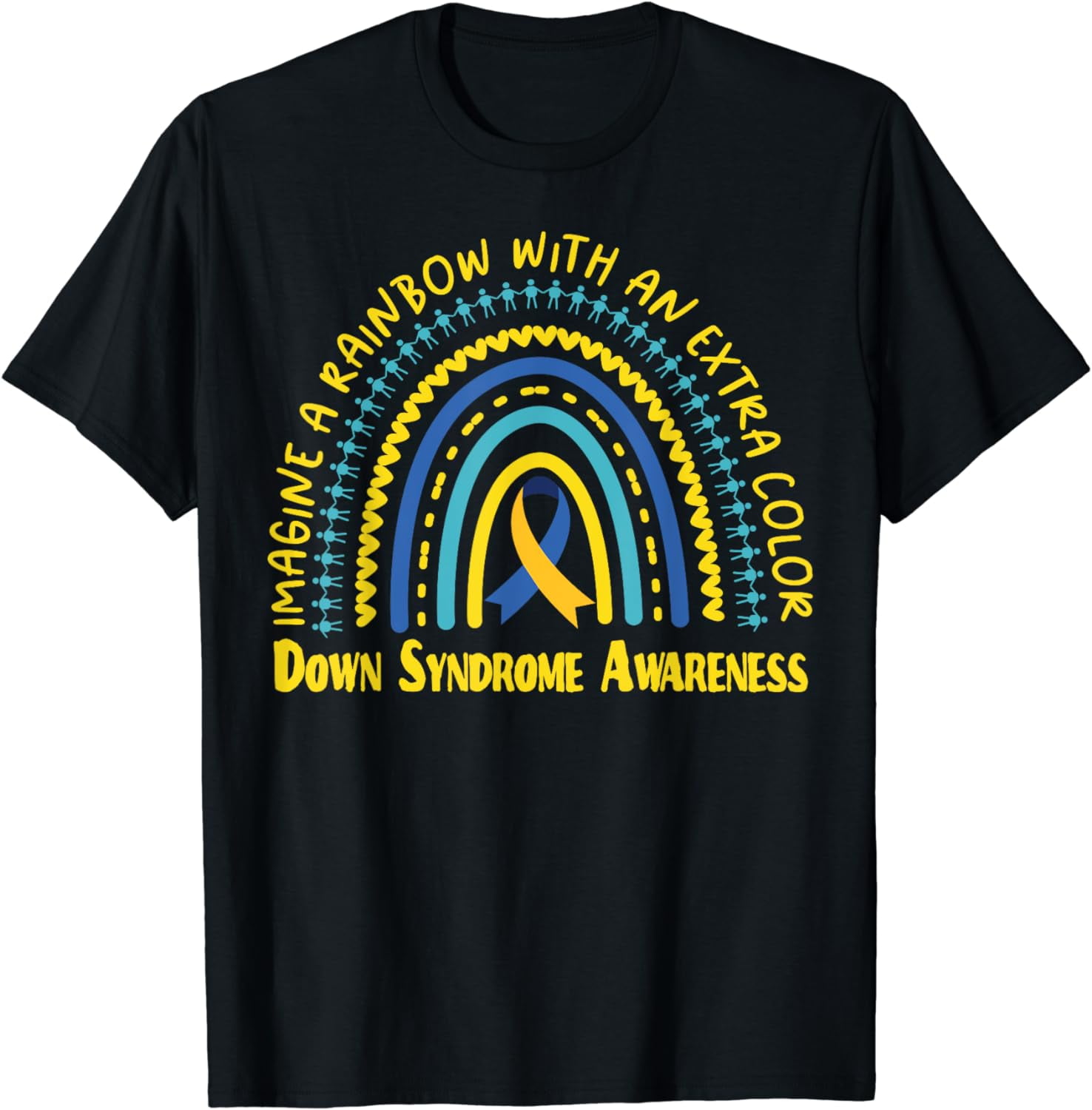 WORLD DOWN SYNDROME Day Awareness National T21 Month Rainbow T-Shirt - Walmart.com