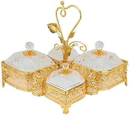 WORLD GIFTS Sectional Serving Tray w/ 4 Removable Ceramic Dish Dip ...