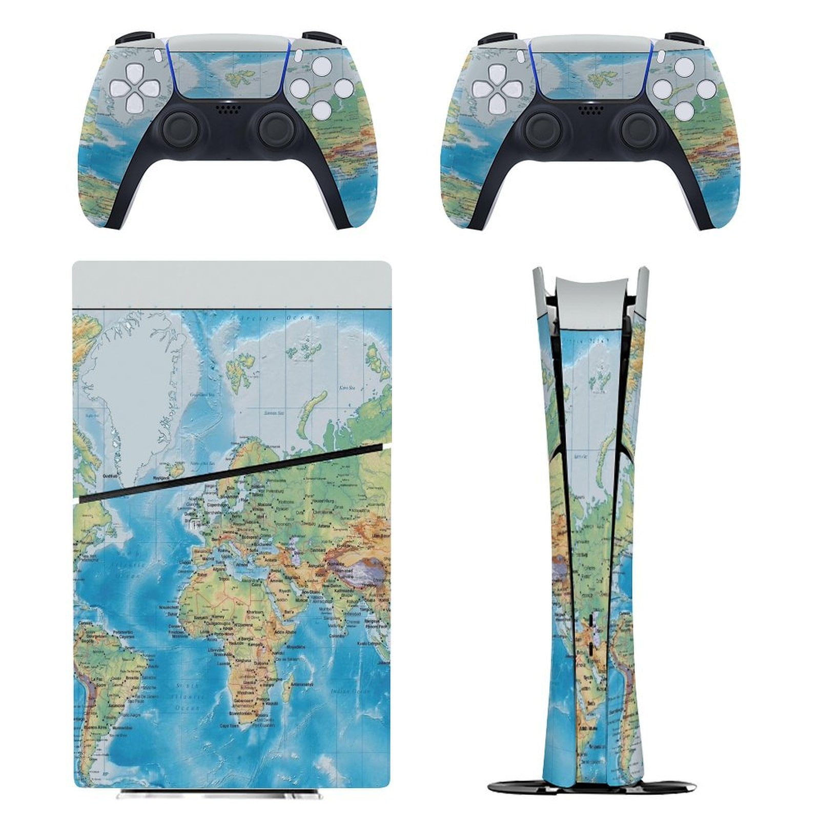 WORLD MAP PS5/PS5 Slim Digital Disc Skin Sticker For Console And ...