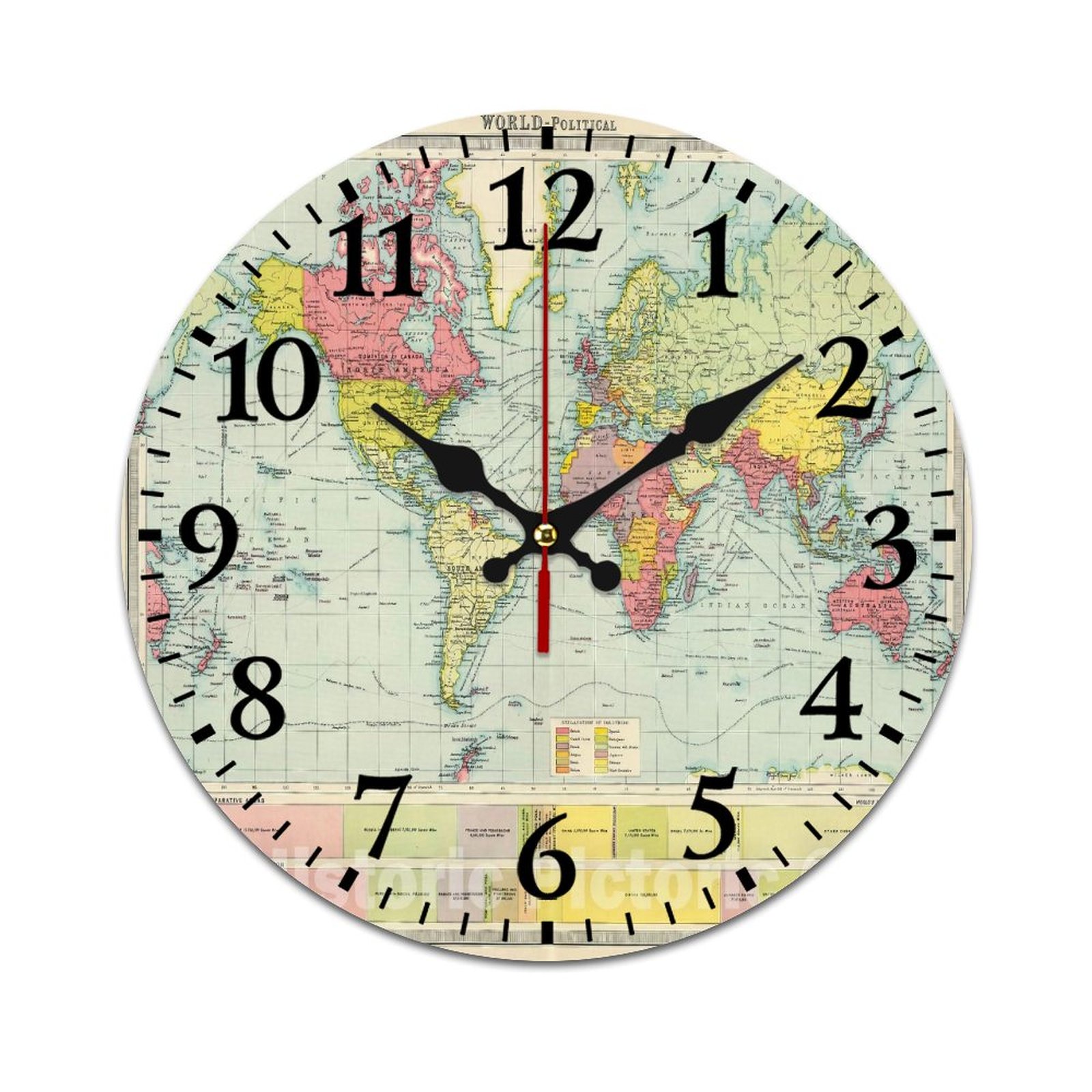 WORLD MAP Print Wall Clock Modern Design Clocks Wall Hanging Home ...