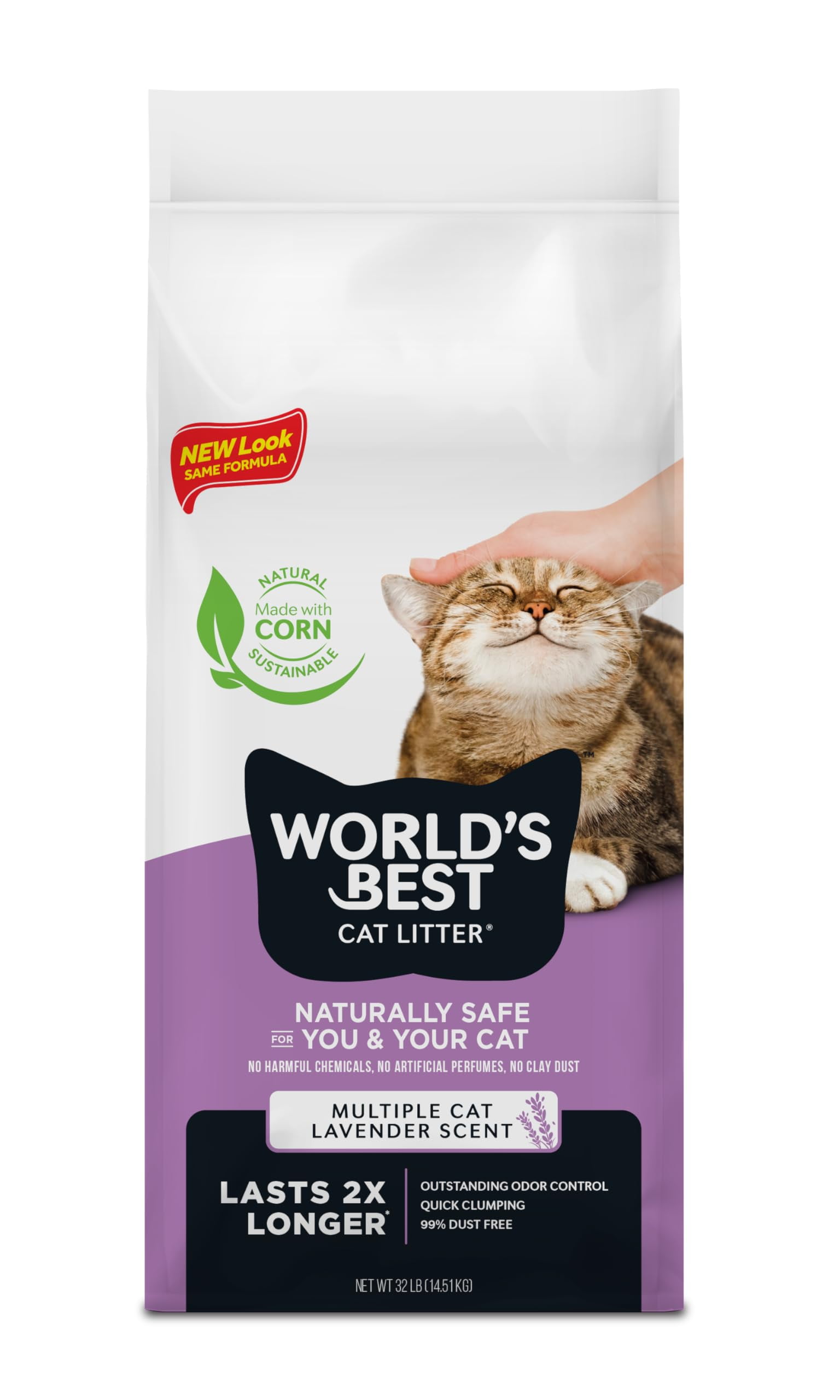 WORLD'S BEST CAT LITTER Multiple Cat Lavender Scented 32-Pounds ...