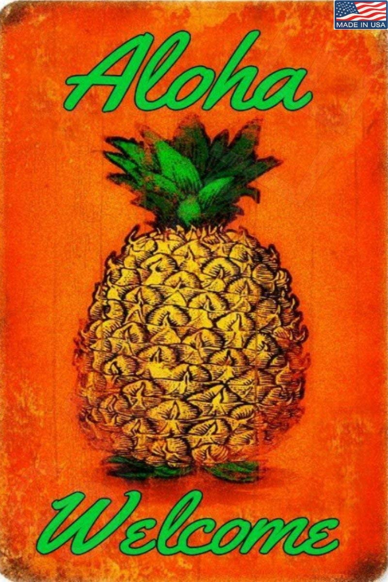 WORLD'S GREATEST SIGNS! Aloha Welcome Tiki Bar Sign 8"x12" Made In USA ...