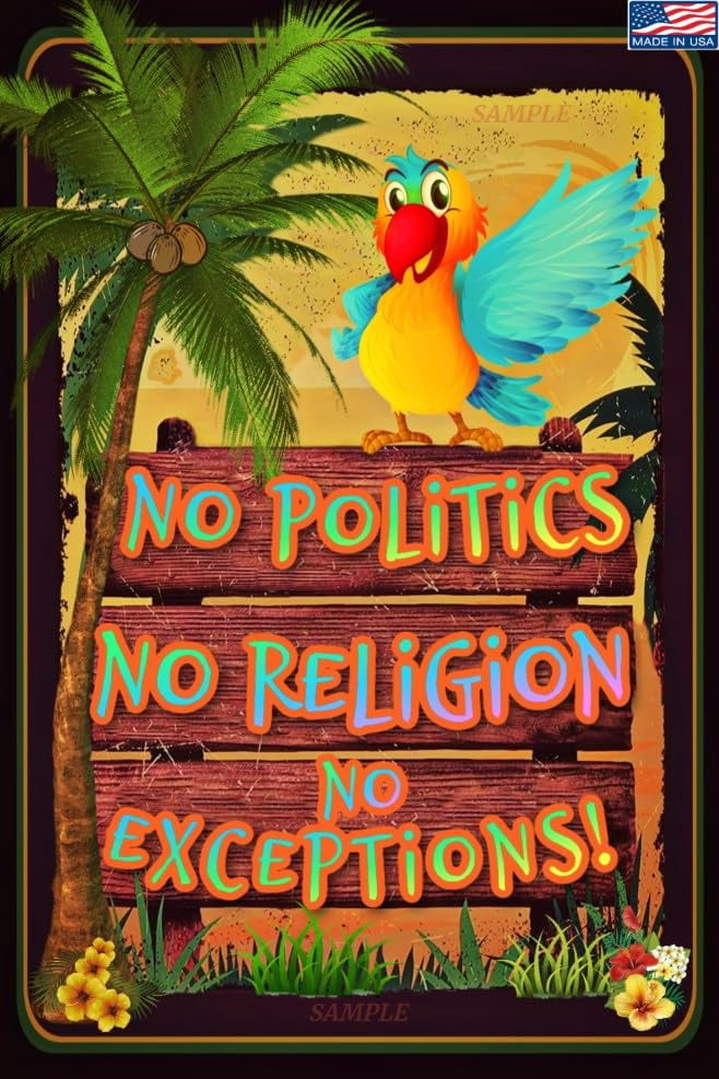 WORLD'S GREATEST SIGNS! Drama Free Zone Sign! Tiki Bar Metal Sign! 8 ...