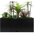 "WORTH 16"" Galvanized Steel Rectangle Planter Box, Black Metal, Indoor ...