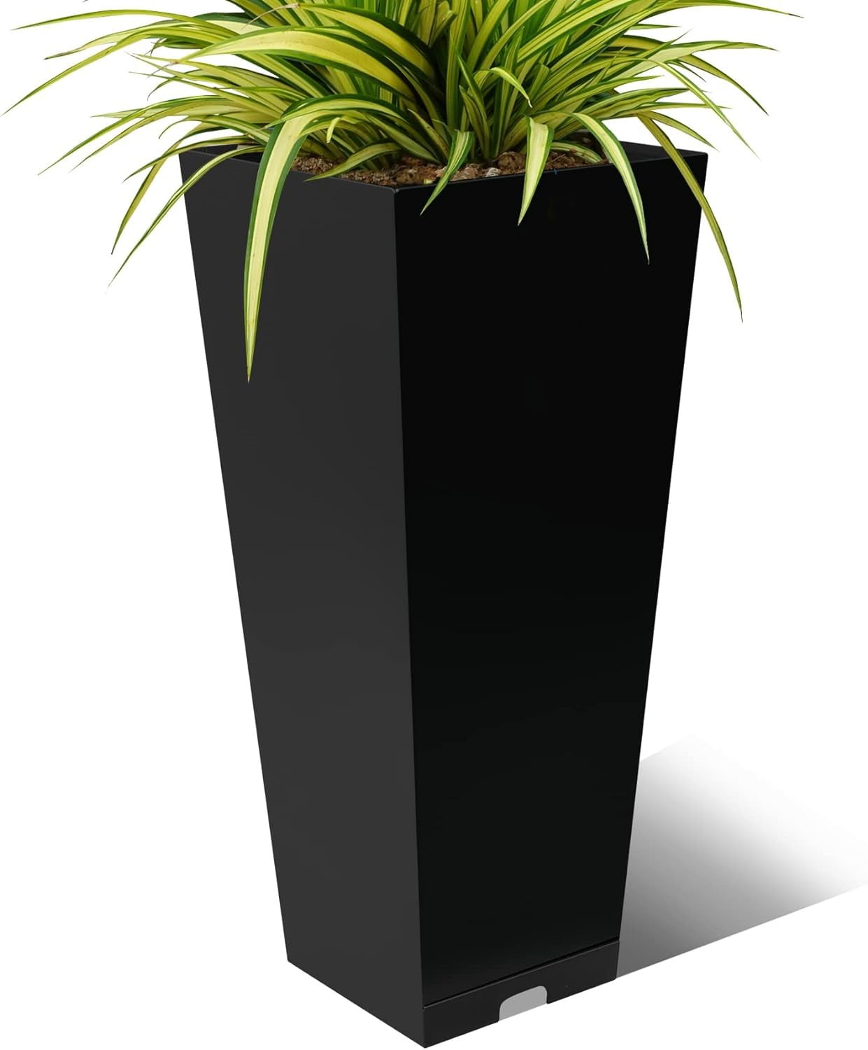 WORTH 28" Tall Metal Planter Heavy Duty Modern Large Indoor Outdoor ...