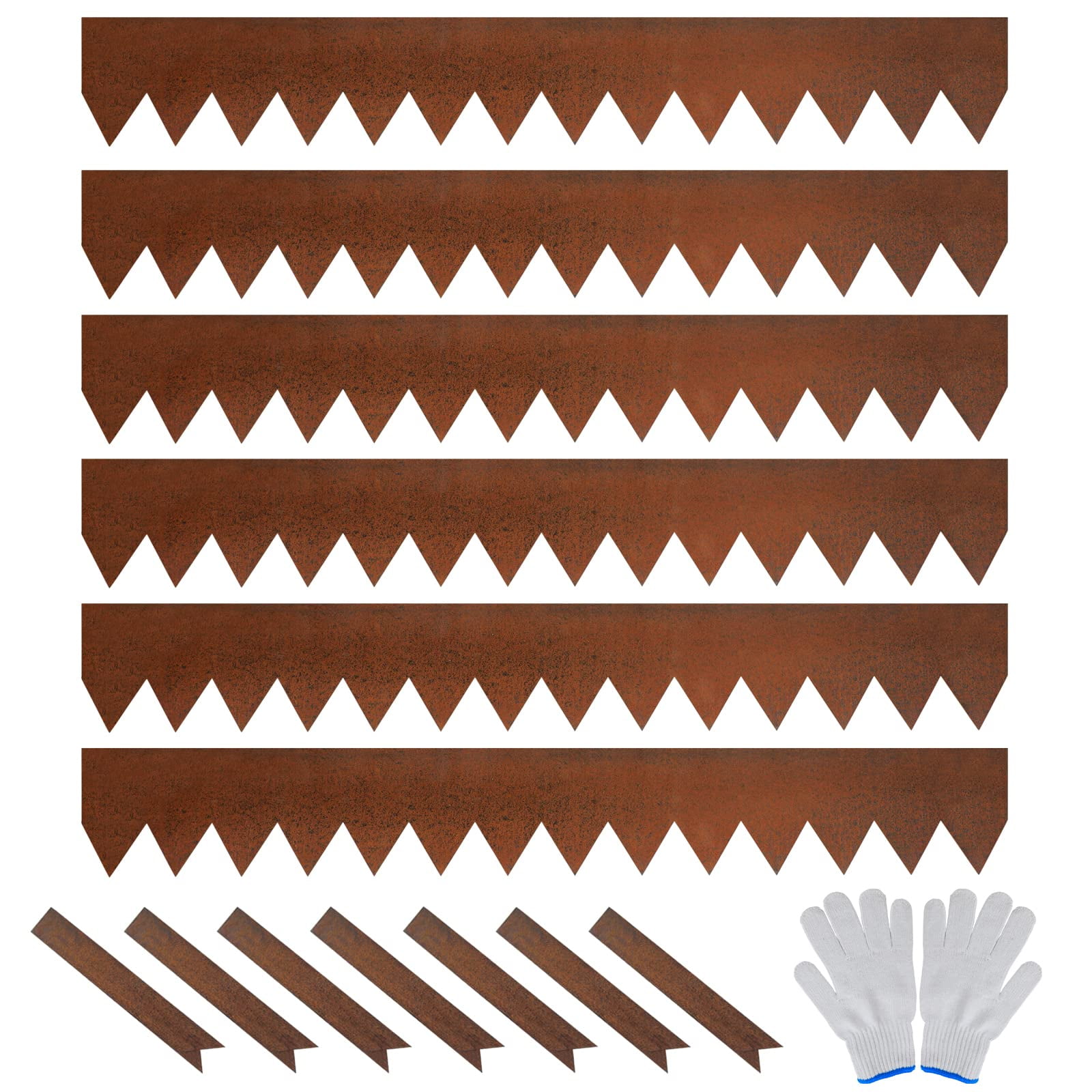 "WORTH 6 pcs 40"" L x 5.5"" H Metal Landscape Edging with 7 Clips ...