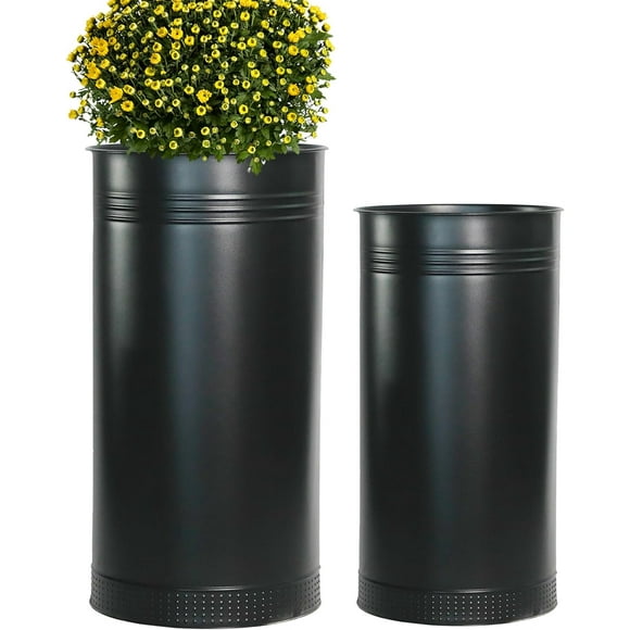 Tall Black Outdoor Pots