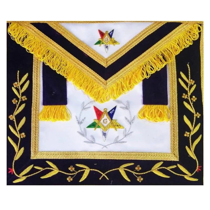 WORTHY PATRON OES APRON - HAND EMBROIDERED WITH GOLD & SILVER BULLION ...