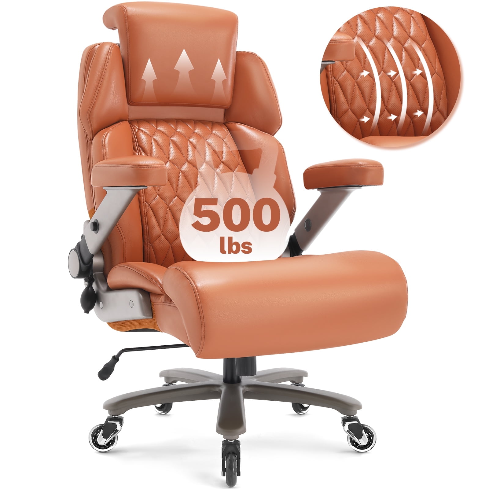 WOSDOM 500lbs Big and Tall Office Chair, Heavy Duty Executive Chair ...