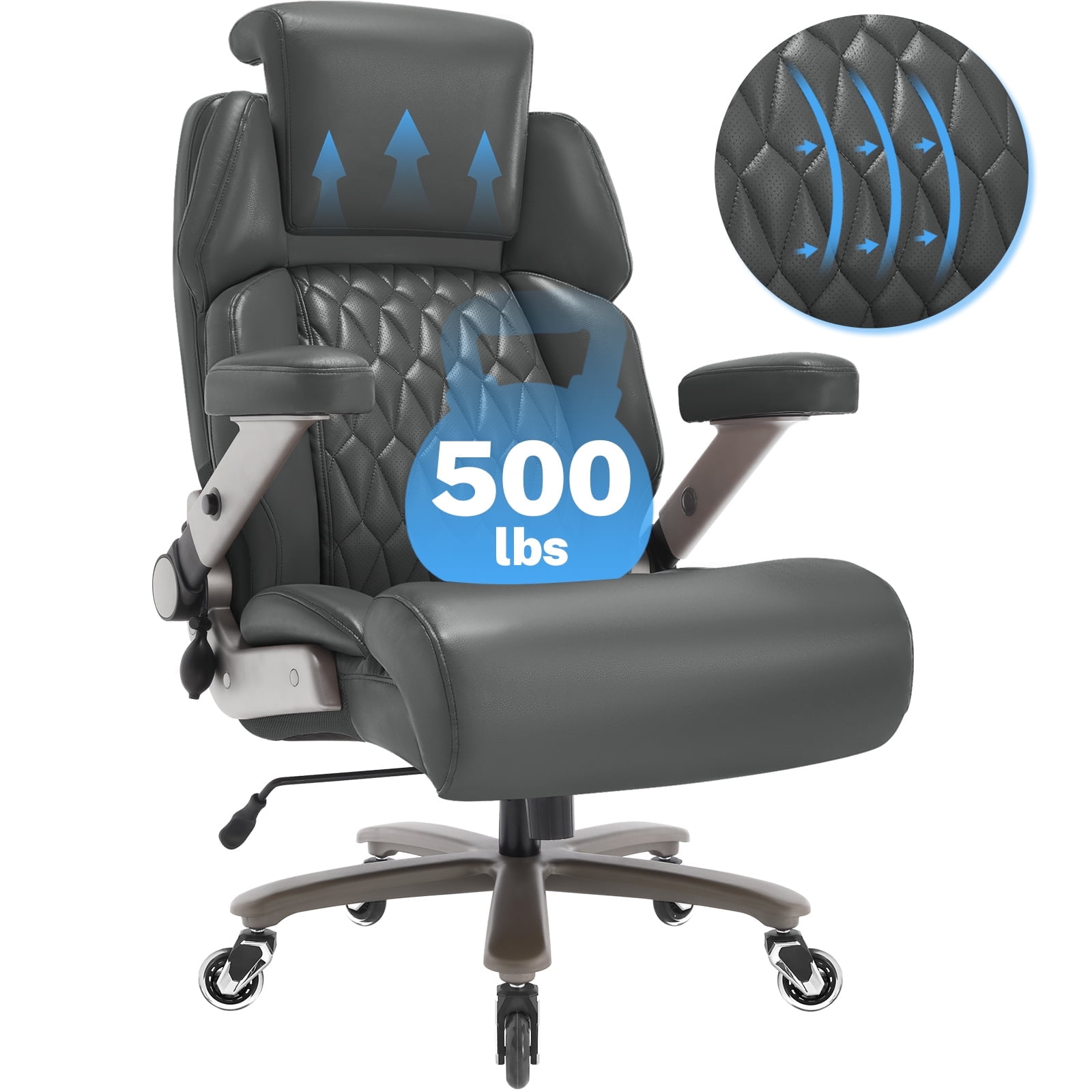 WOSDOM 500lbs Big and Tall Office Chair, Heavy Duty Executive Chair ...