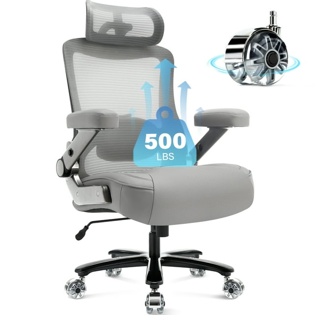 WOSDOM Big and Tall Mesh Office Desk Chair 500 lb, Ergonomic Executive ...