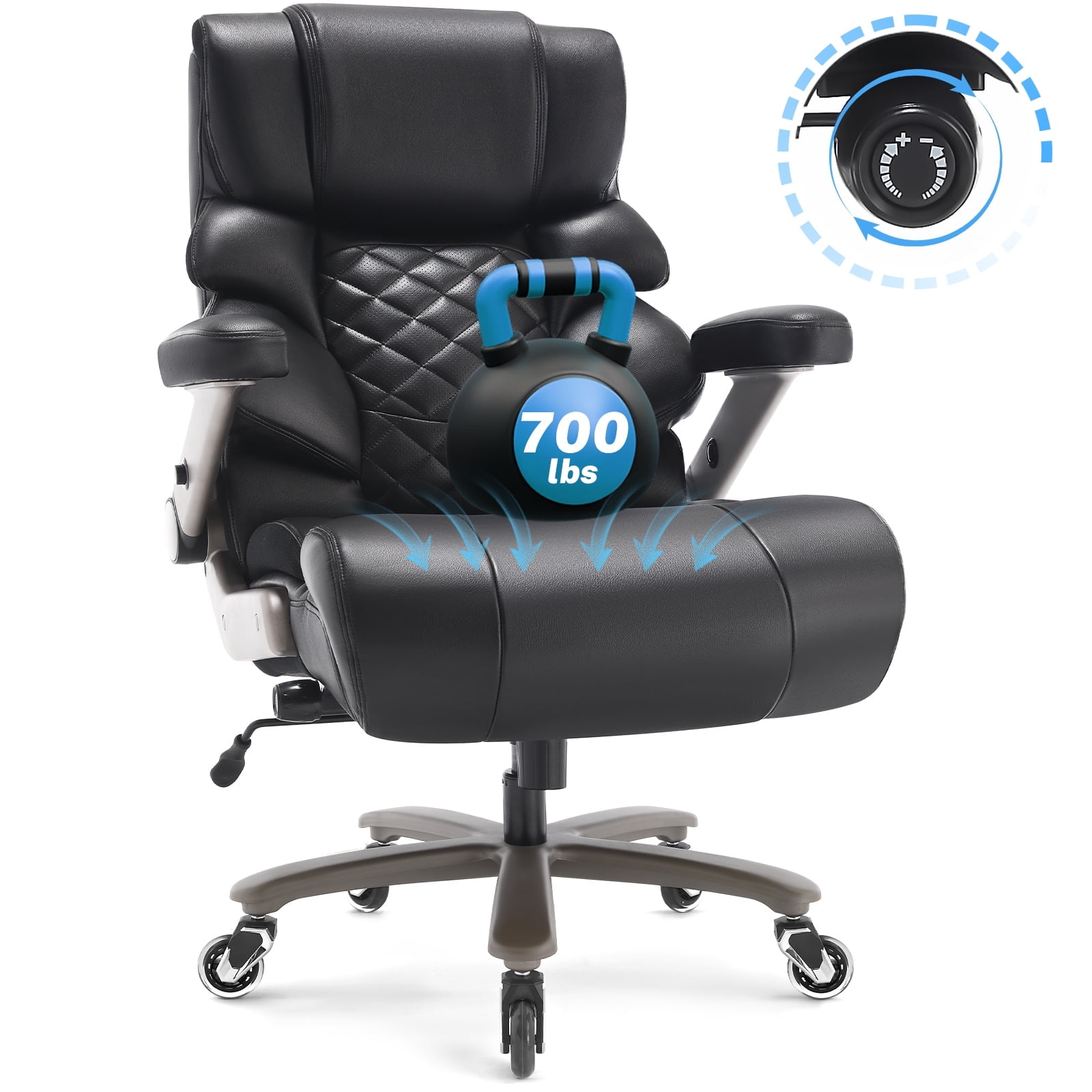 WOSDOM Big and Tall Office Chair 700lbs, Large High Back Executive ...