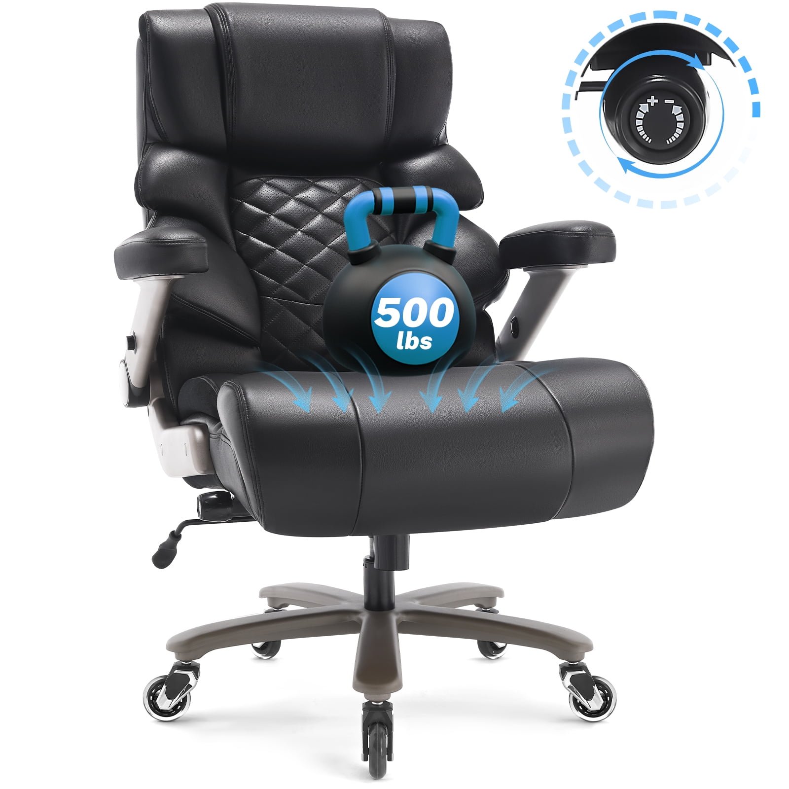 WOSDOM Big and Tall Office Chair 500lbs, Large High Back Executive ...