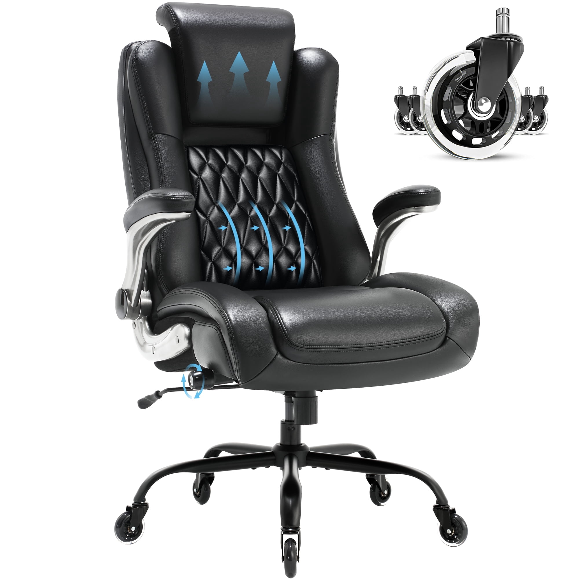 WOSDOM Ergonomic Office Chair, Adjustable Support, Flip-up Arms, 300 lb ...