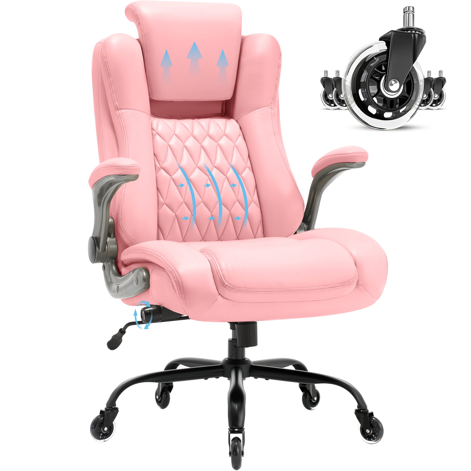 WOSDOM Ergonomic Pink Office Chair, Adjustable Support, Lifting ...
