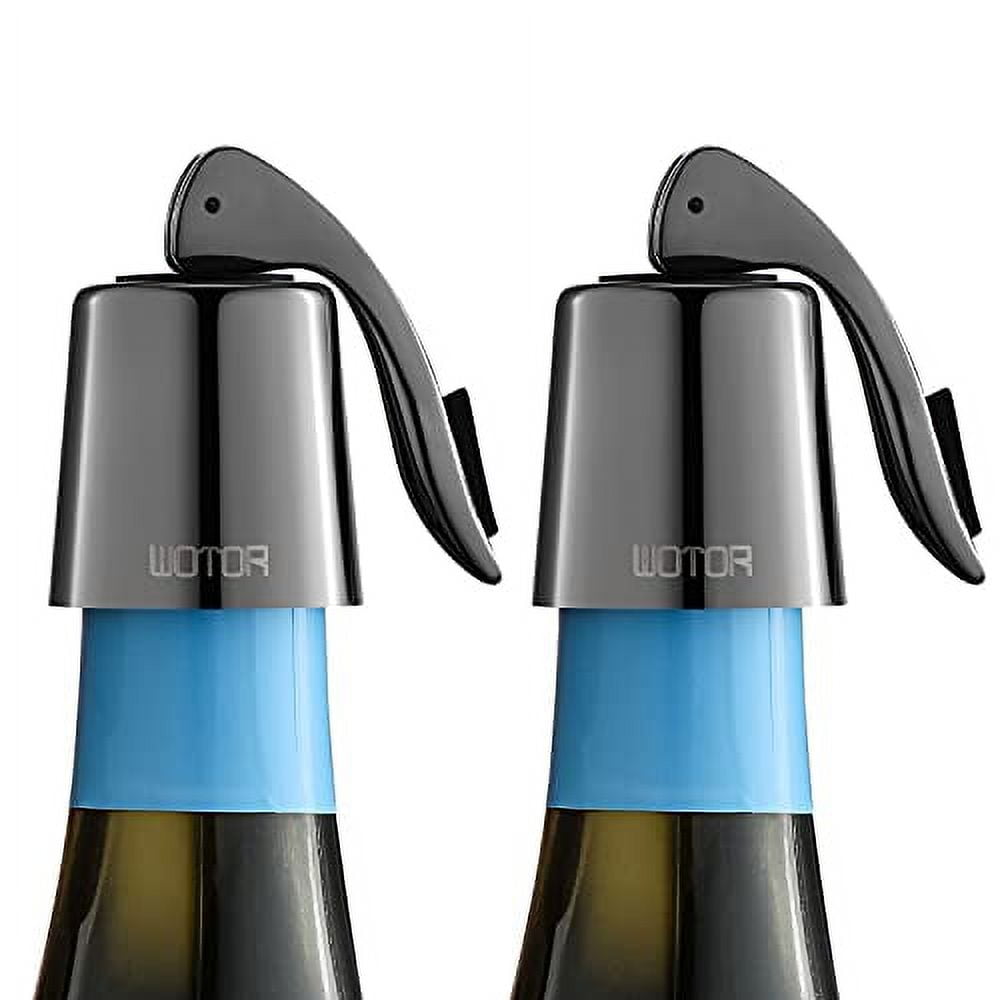 WOTOR Wine Stoppers, Reusable Leak-Proof Stainless Steel Wine Bottle ...