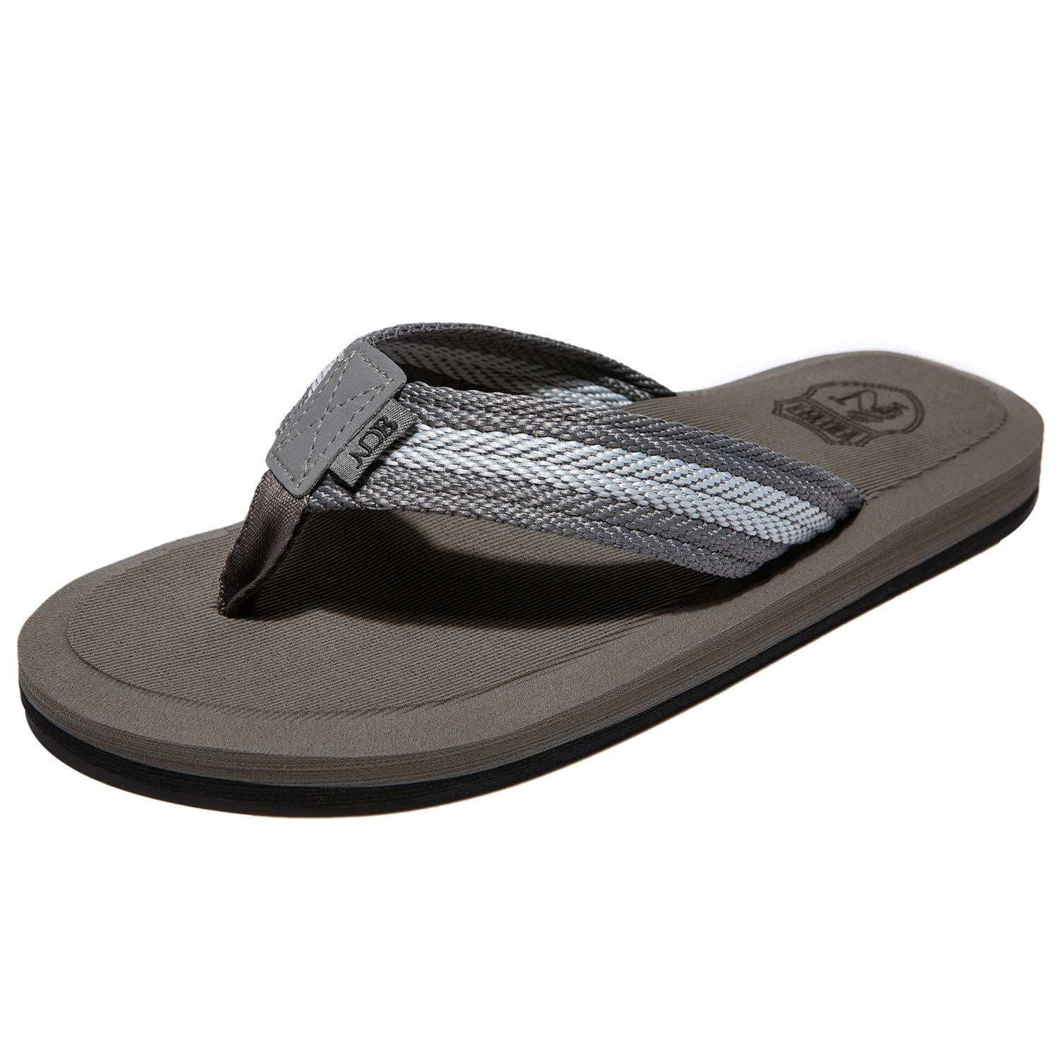 WOTTE Men's Classical Comfortable II Flip Flops Nylon Grey Size 10.5 ...