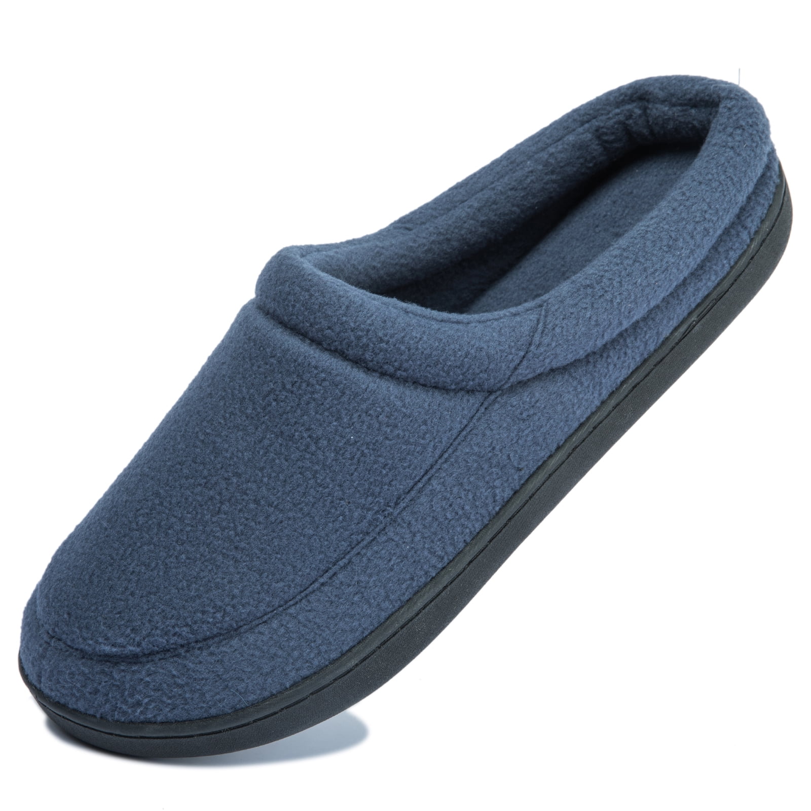 WOTTE Men's House Slippers Polar Fleece Memory Foam Anti-Skid Indoor ...
