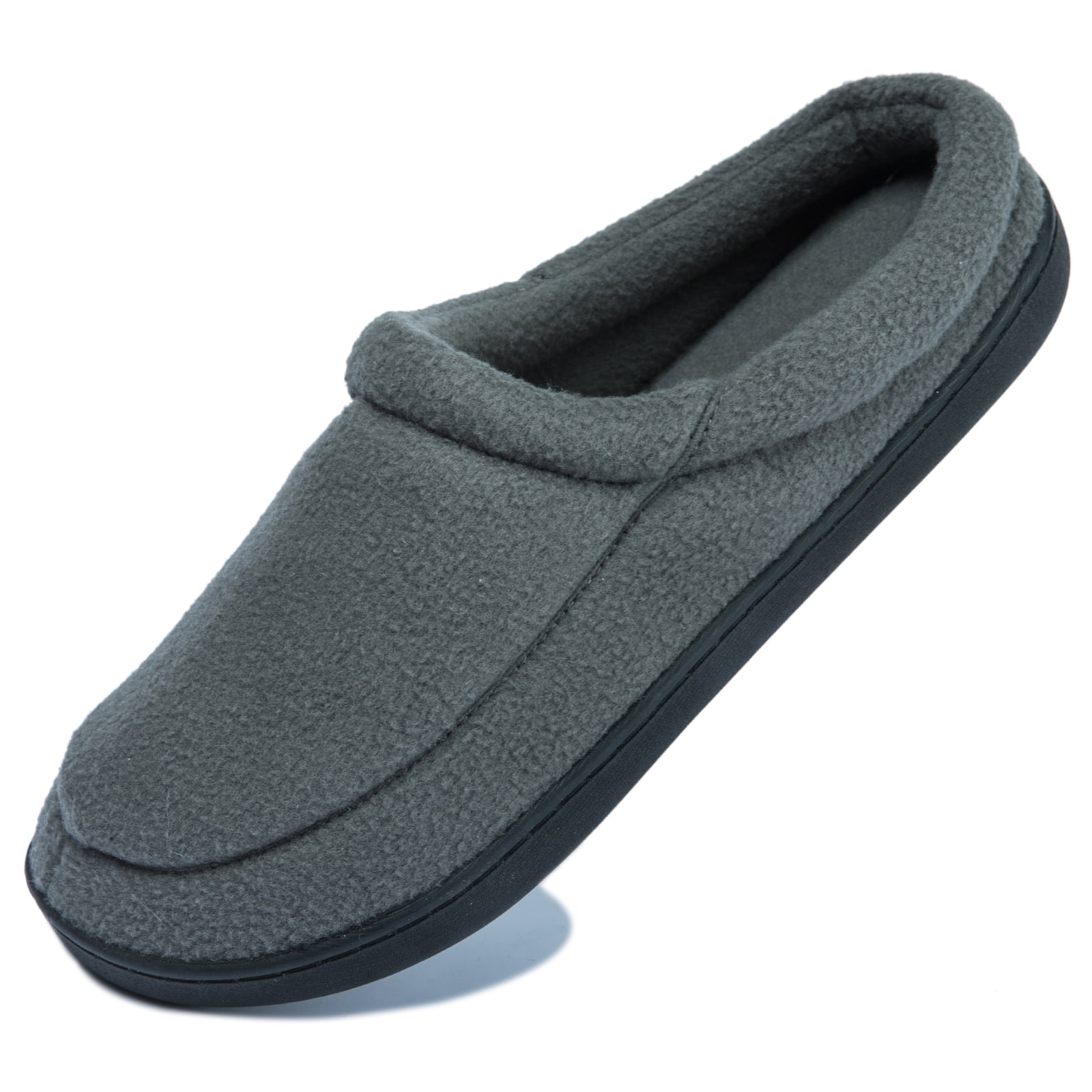 WOTTE Men's House Slippers Polar Fleece Memory Foam Anti-Skid Indoor ...