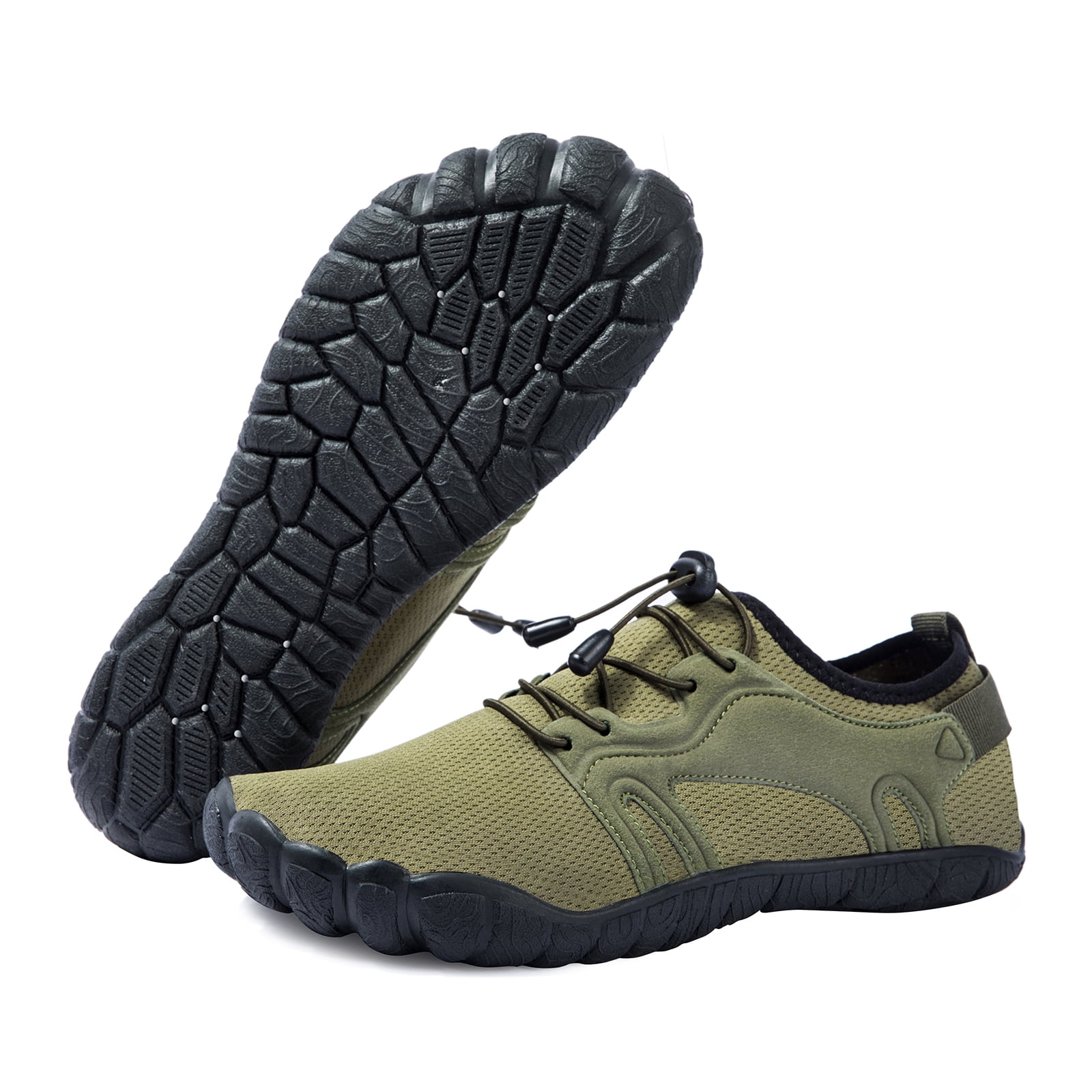 WOTTE Men's Water Shoes Quick-Dry Aqua Sock Barefoot Wide Toe Sports ...