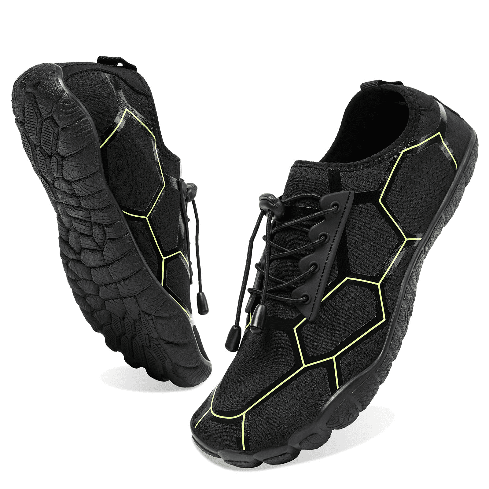 WOTTE Men's Water Shoes Quick-Dry Barefoot Aqua Socks Slip-on Beach ...