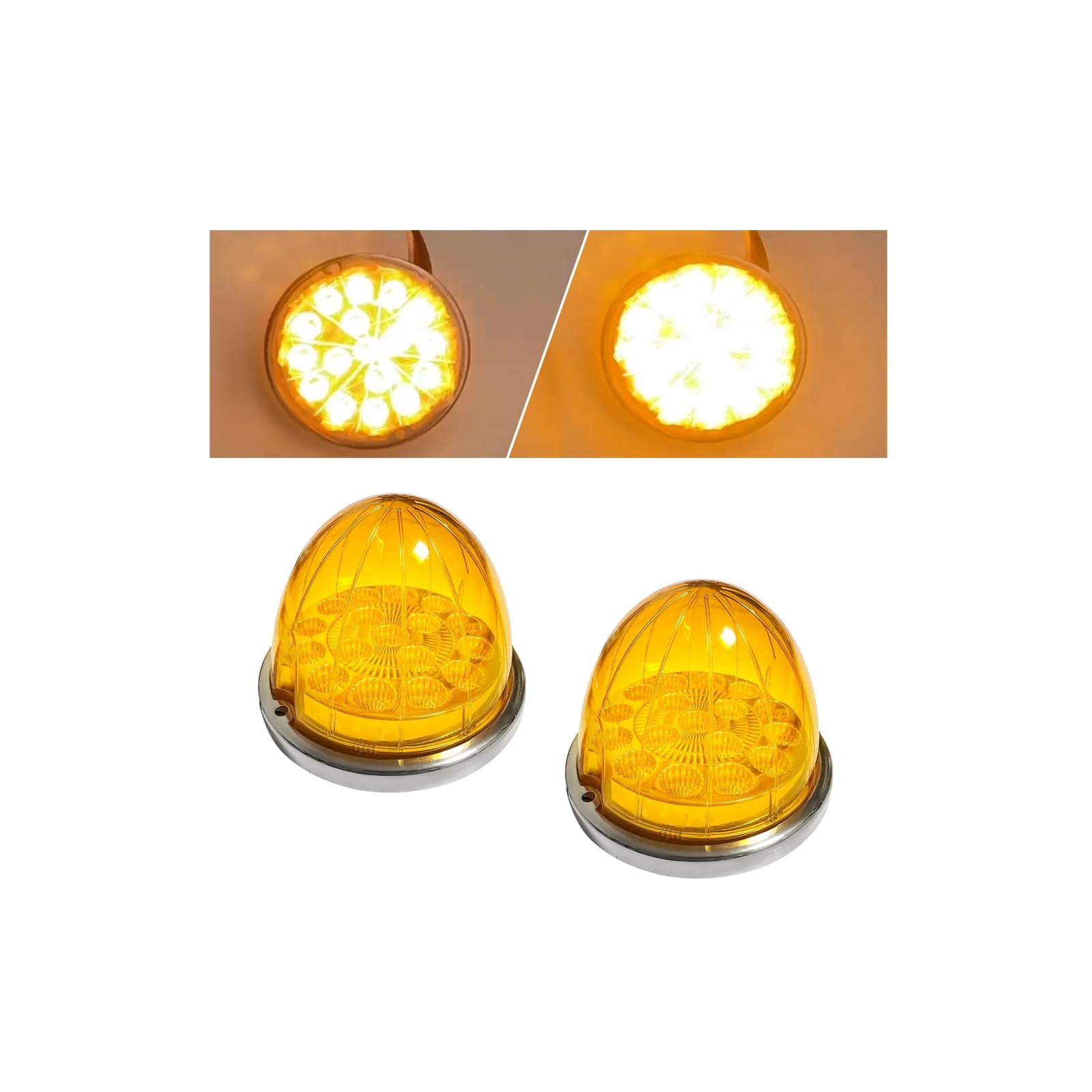 WOTUPHJI 17 LED Dual RRF12 Function Watermelon Lights - Amber Lens ...