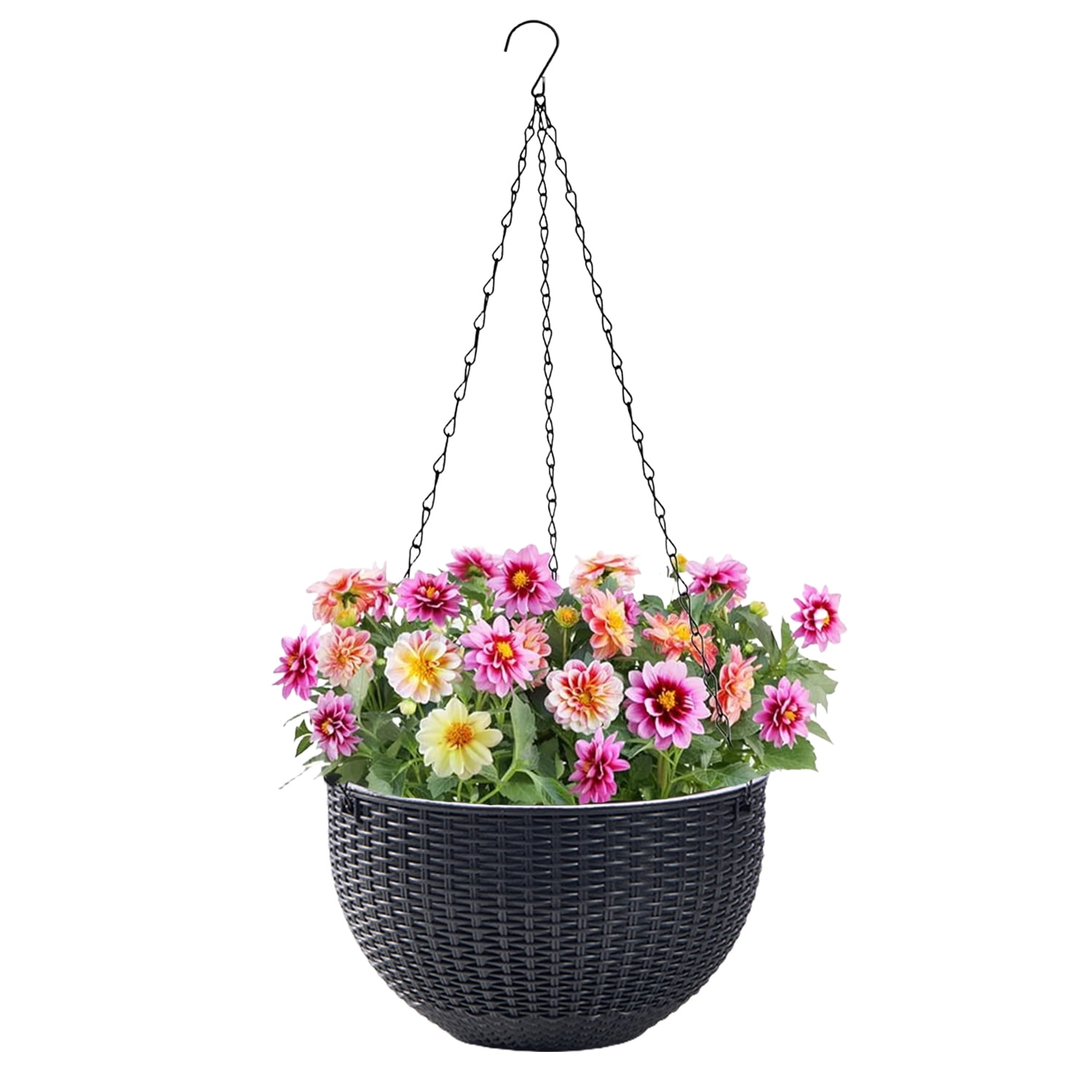 WOVTE 10.2 Inch Hanging Planters, Dual-pots Design Hanging Basket ...