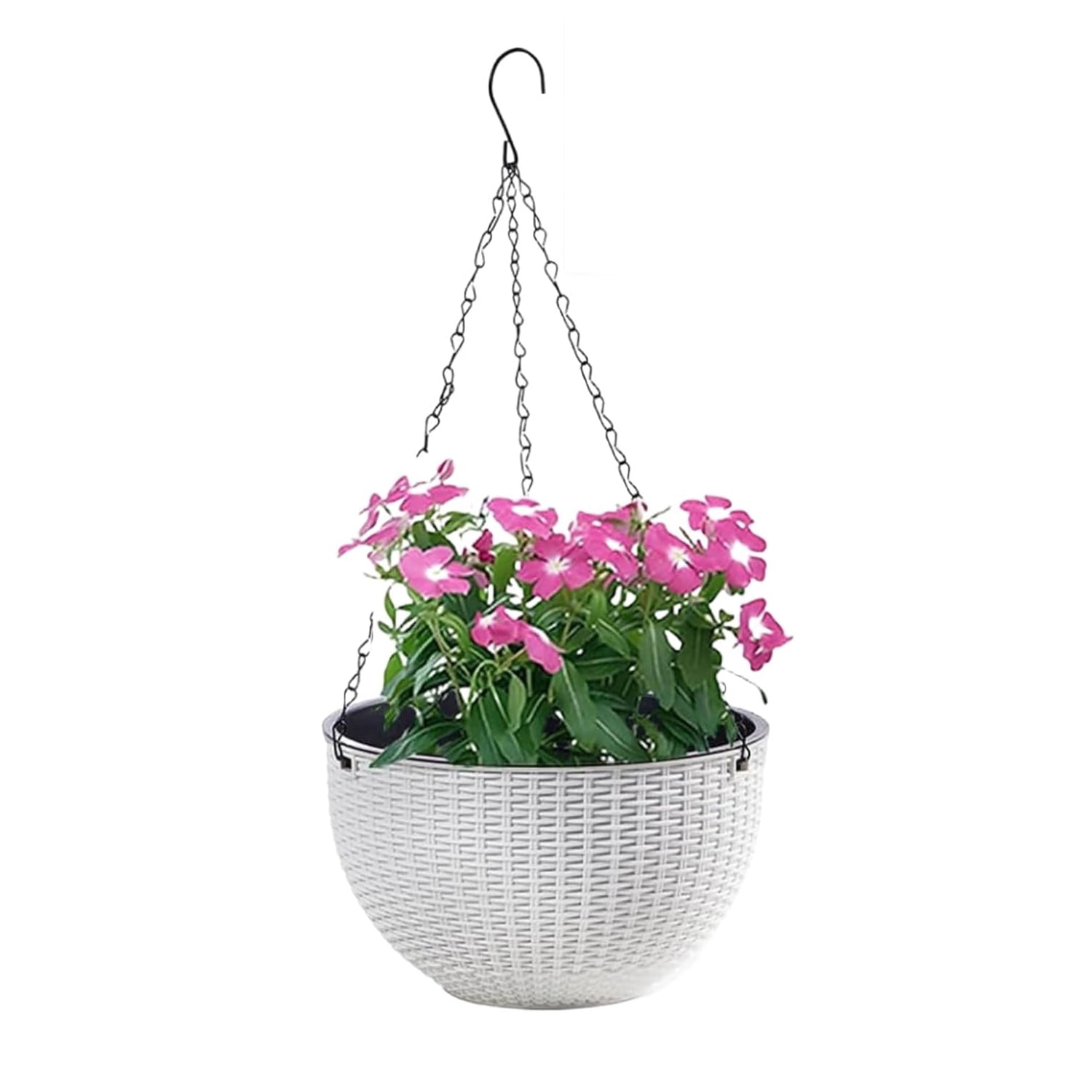 WOVTE 10.2 Inch Hanging Planters, Dual-pots Design Hanging Basket ...