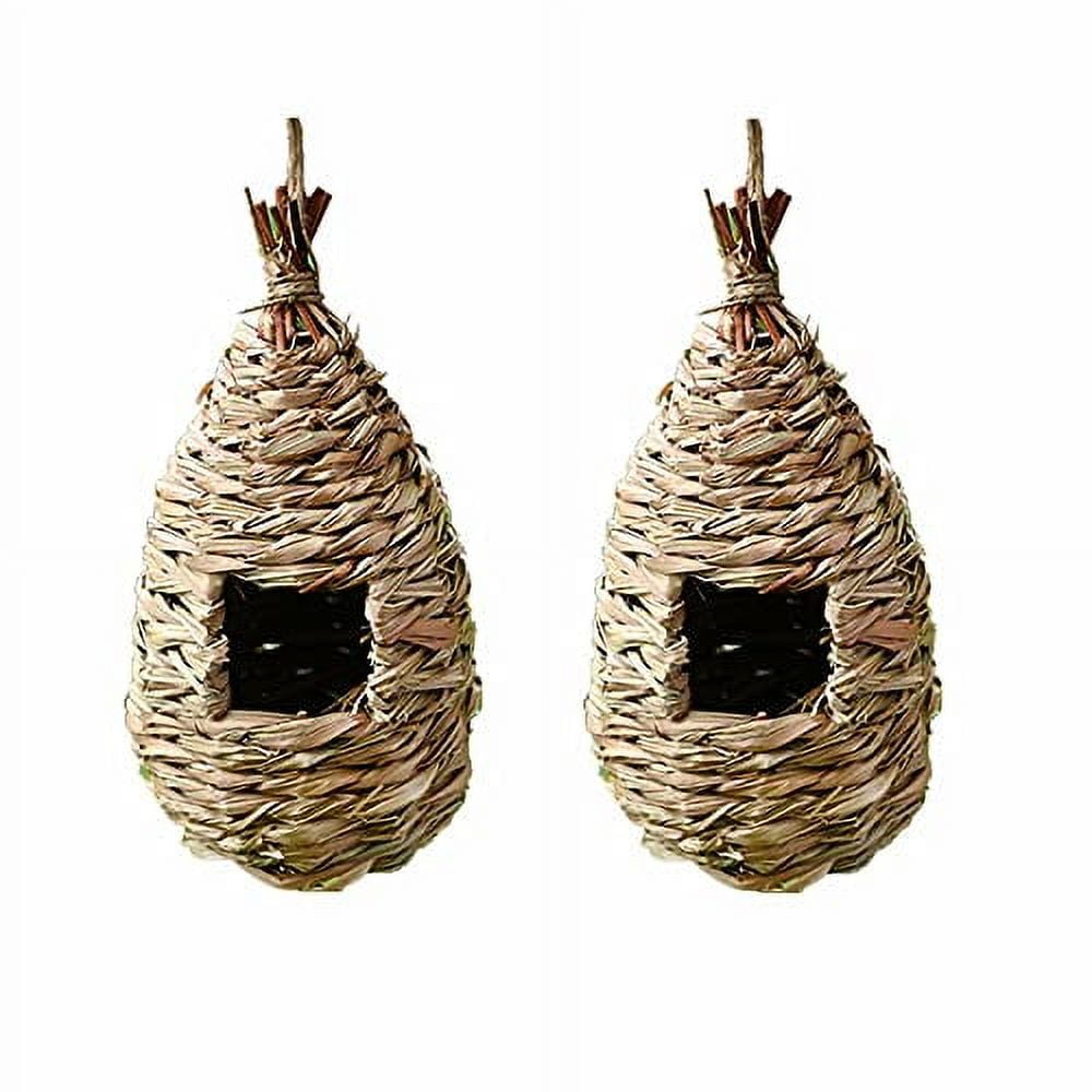 WOVTE 2 Pack Bird Nest, Hand Woven Hanging Hummingbird House Nest for ...
