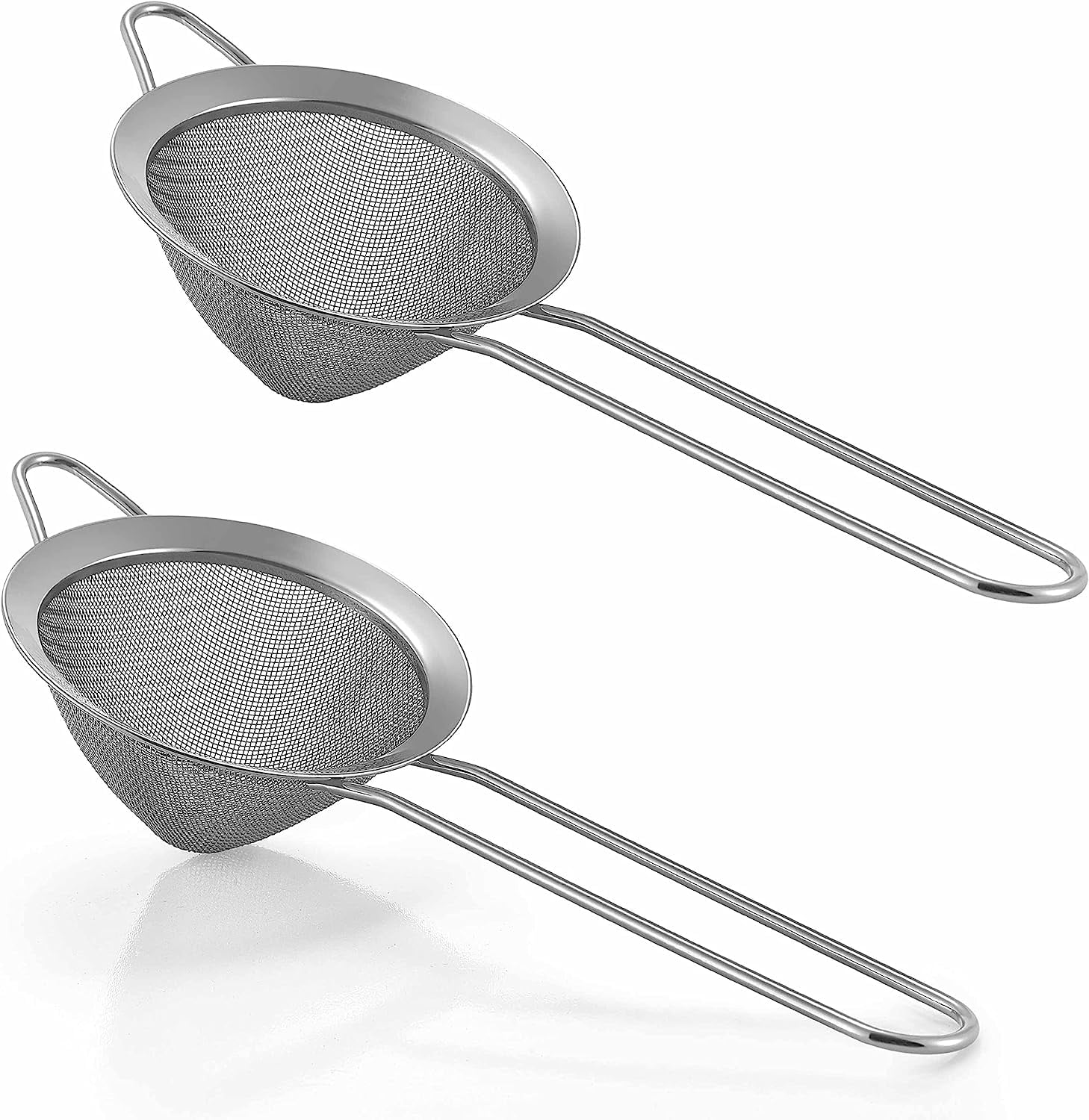 WOVTE 2 Pieces Fine Mesh Strainer Set, Stainless Steel Tea Strainers ...