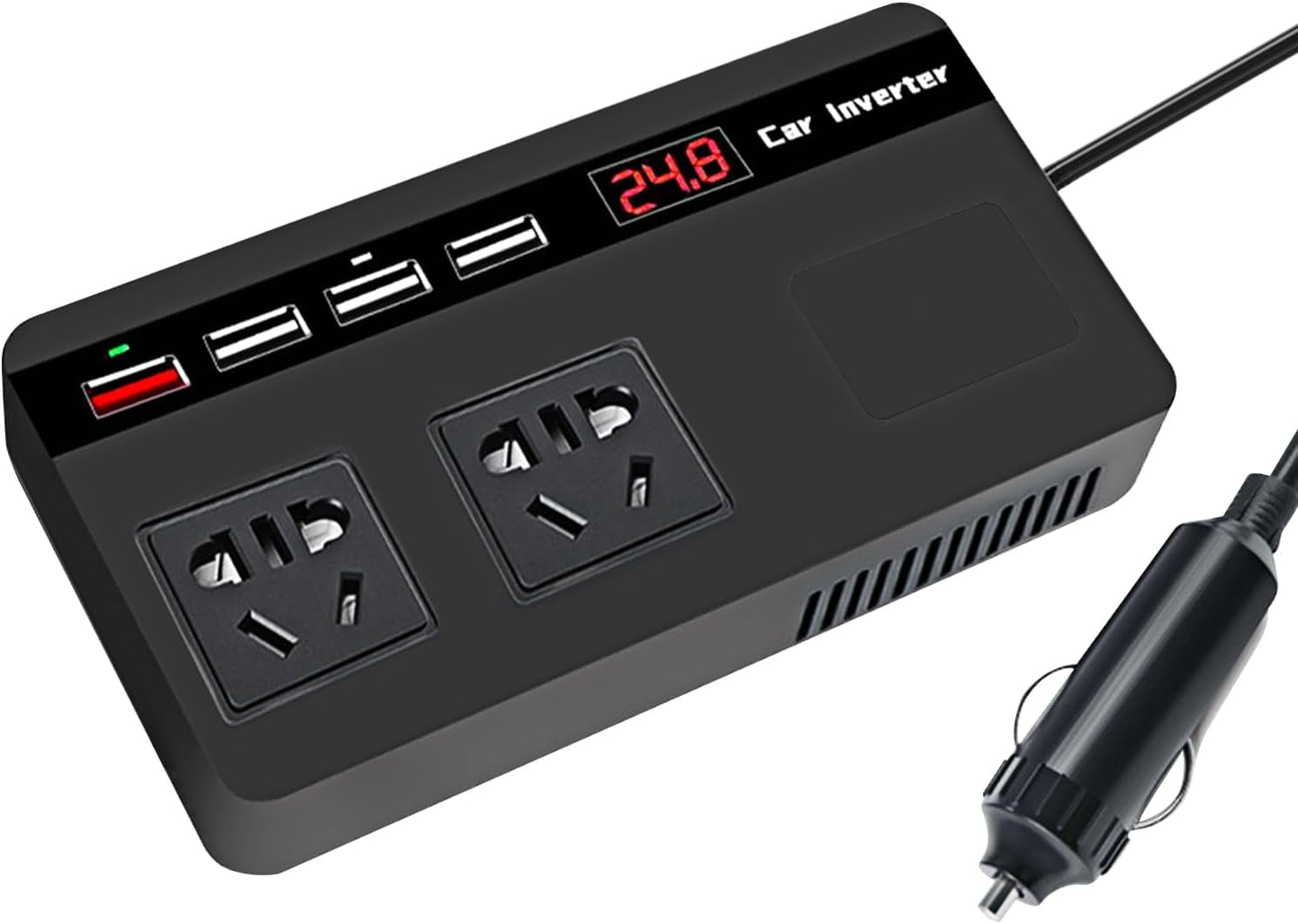 WOVTE 200W Car Power Inverter, 12V to 110V AC Car Plug Adapter Outlet ...