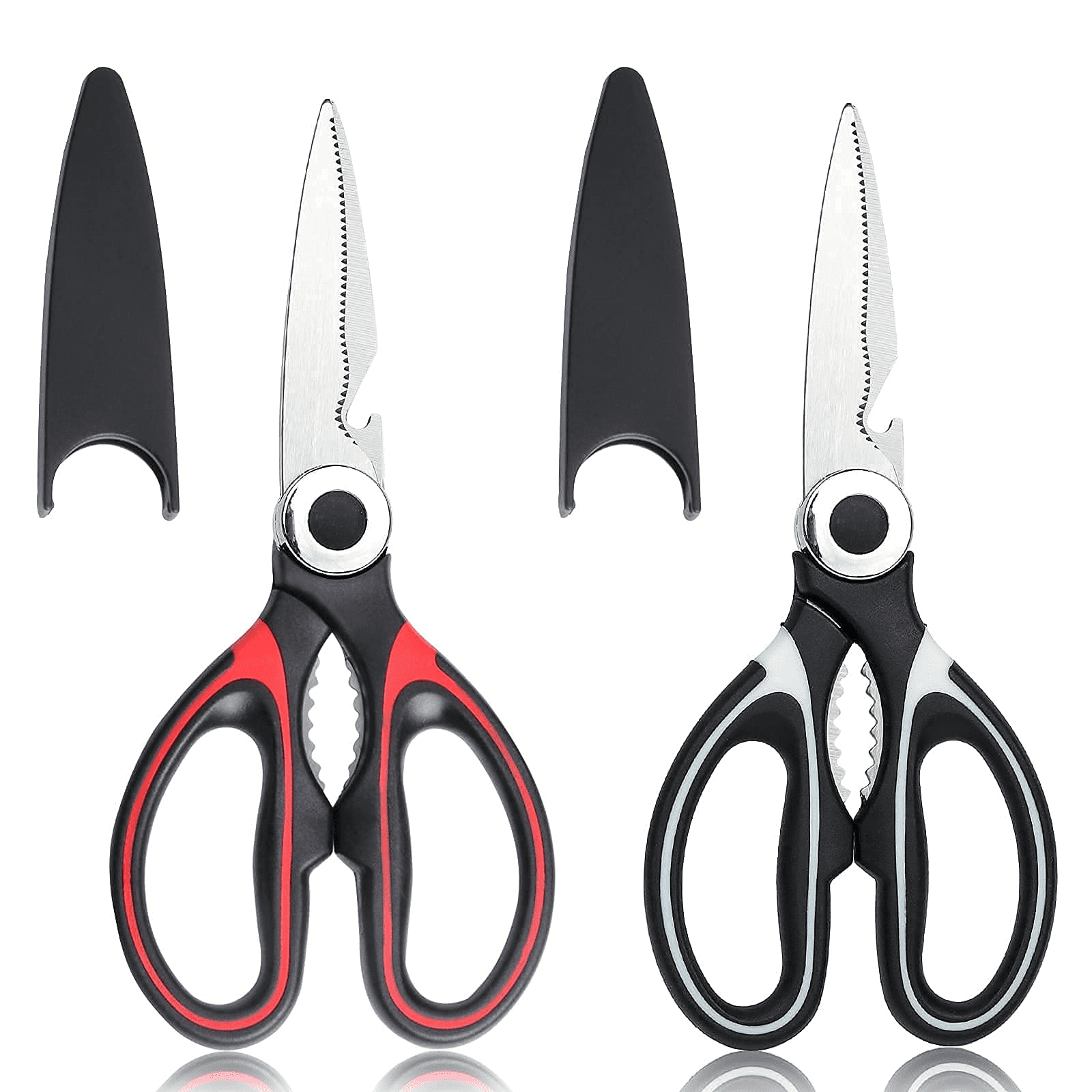 WOVTE 2Pcs Kitchen Scissors Heavy Duty Kitchen Scissor Multi-Purpose ...